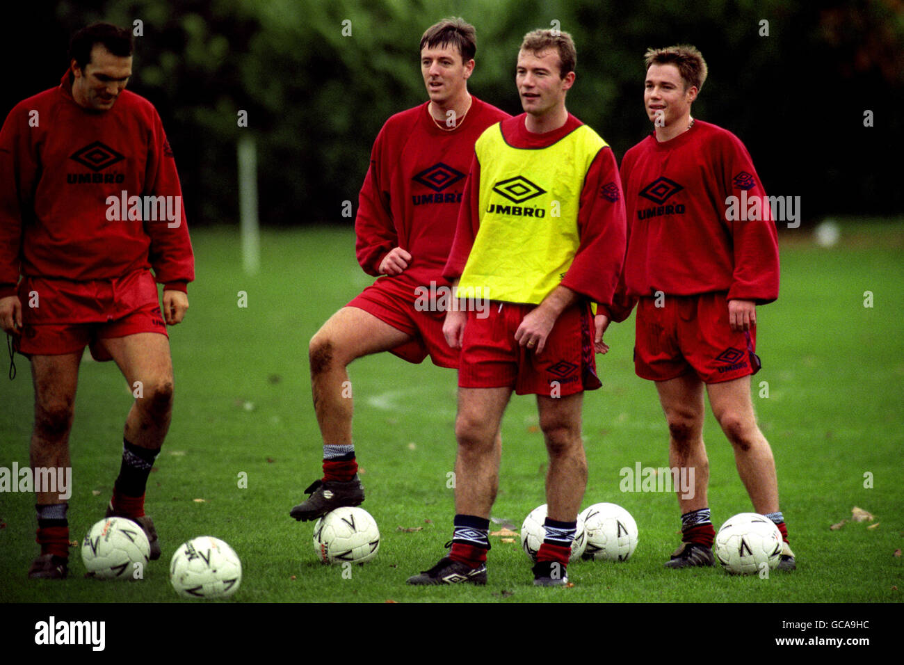 Members of the england soccer squad l r neil ruddock hi-res stock ...