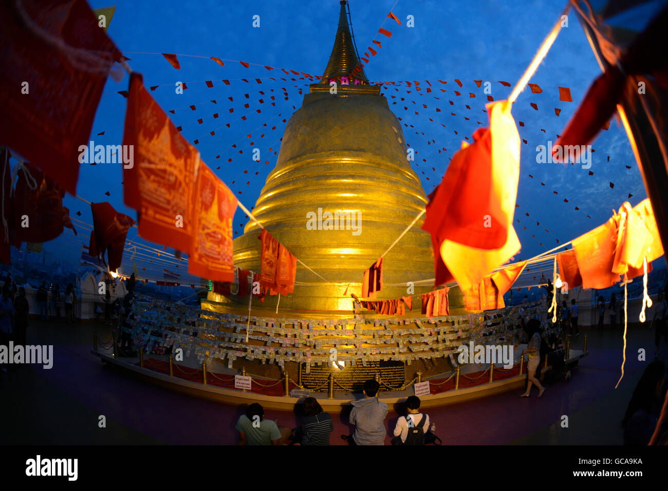 the temple of the golden mount in the city of Bangkok in Thailand in ...