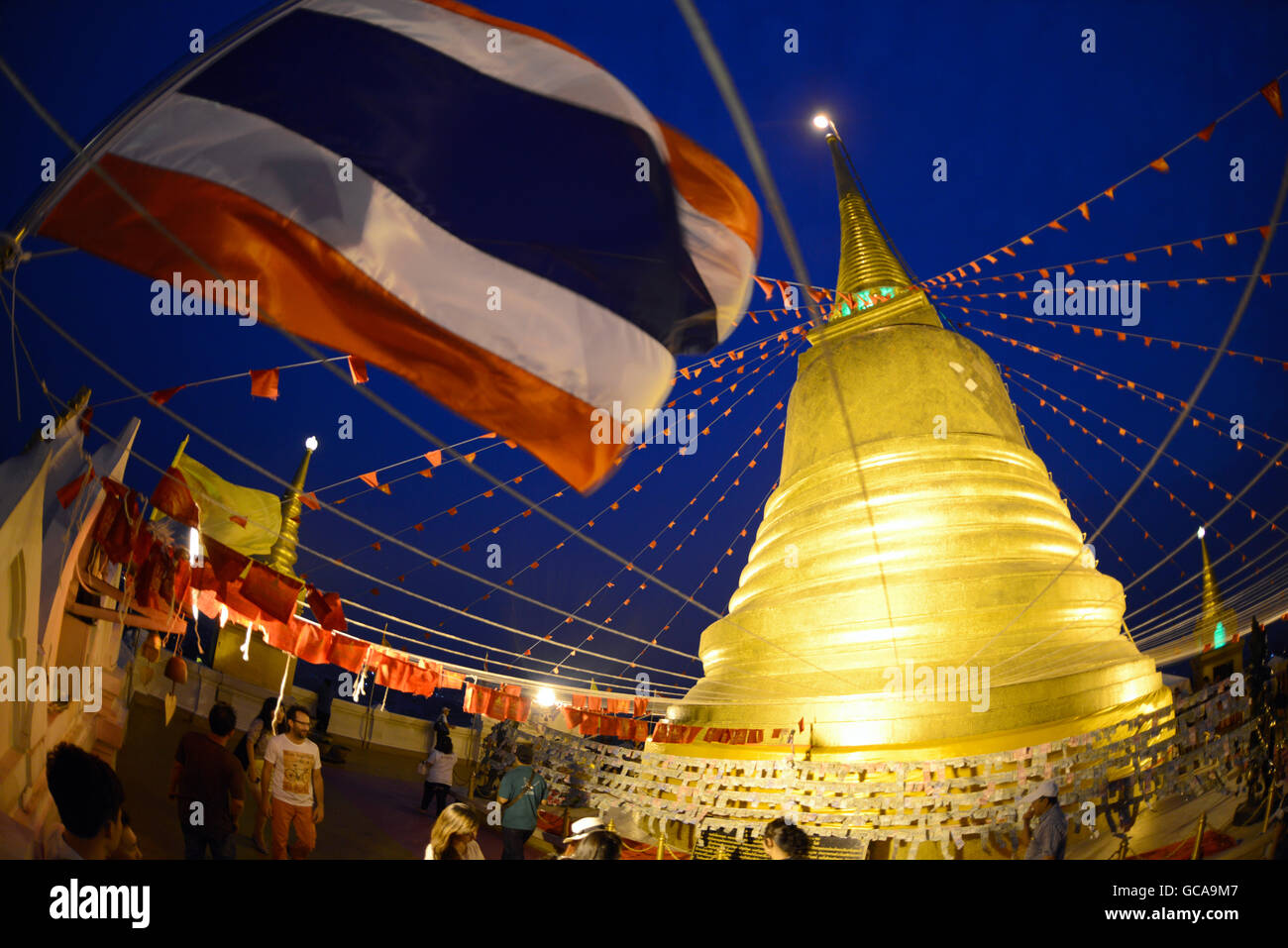 the temple of the golden mount in the city of Bangkok in Thailand in ...