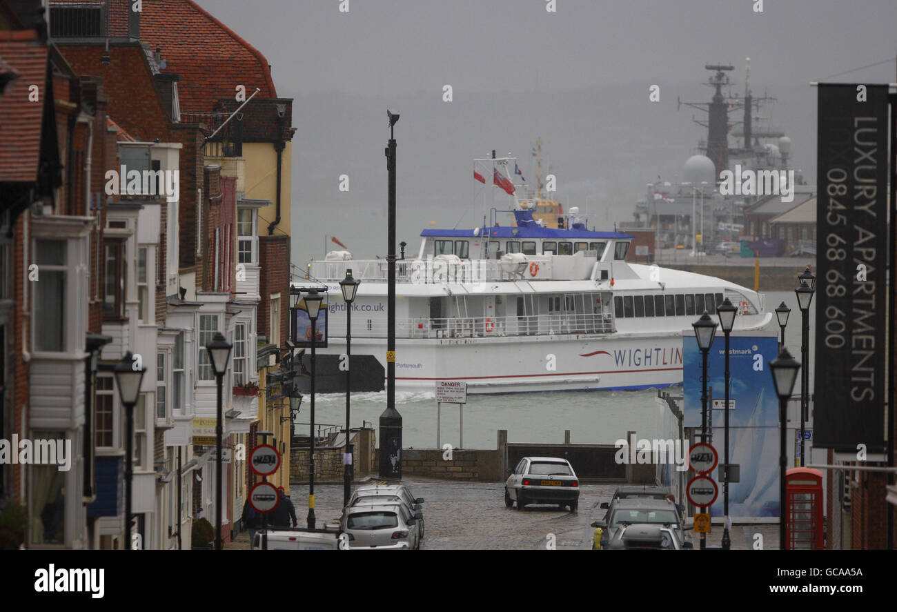 The Wightlink high speed ferry Wight Ryder 1 arrives in Portsmouth ...