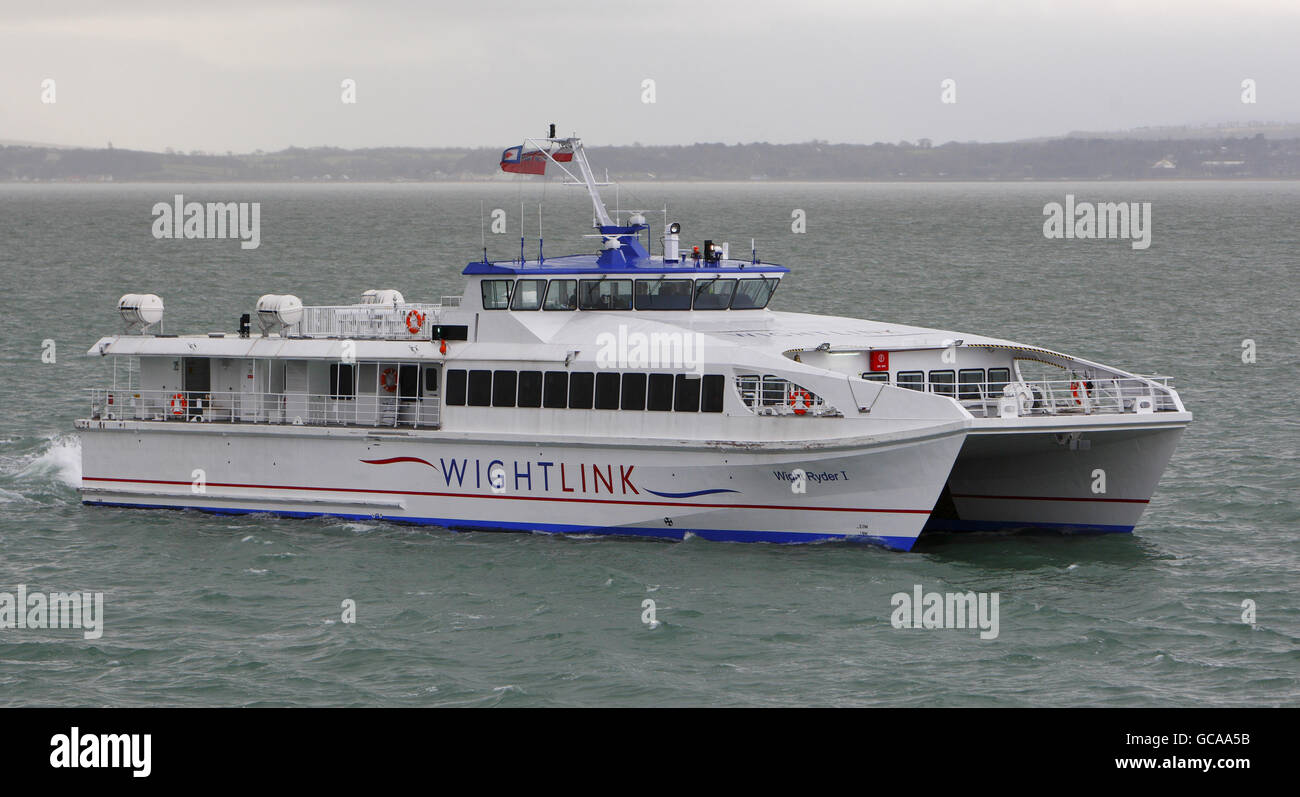 The Wightlink high speed ferry Wight Ryder 1 arrives in Portsmouth ...