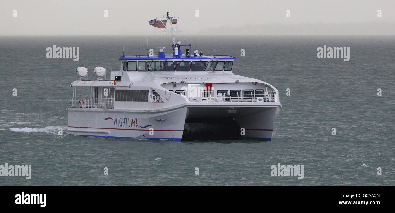 The Wightlink high speed ferry Wight Ryder 1 arrives in Portsmouth ...