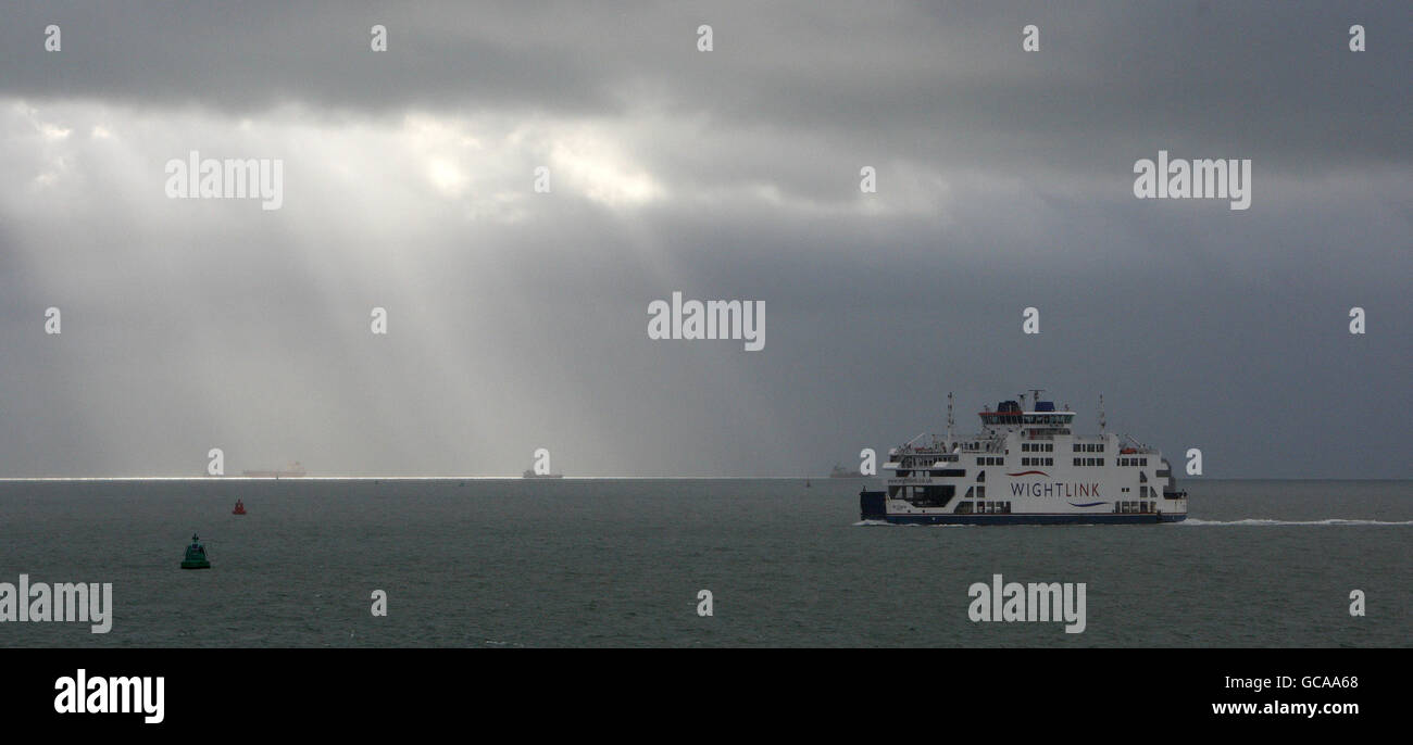 The Wightlink car ferry St Clare crosses The Solent before arriving in ...