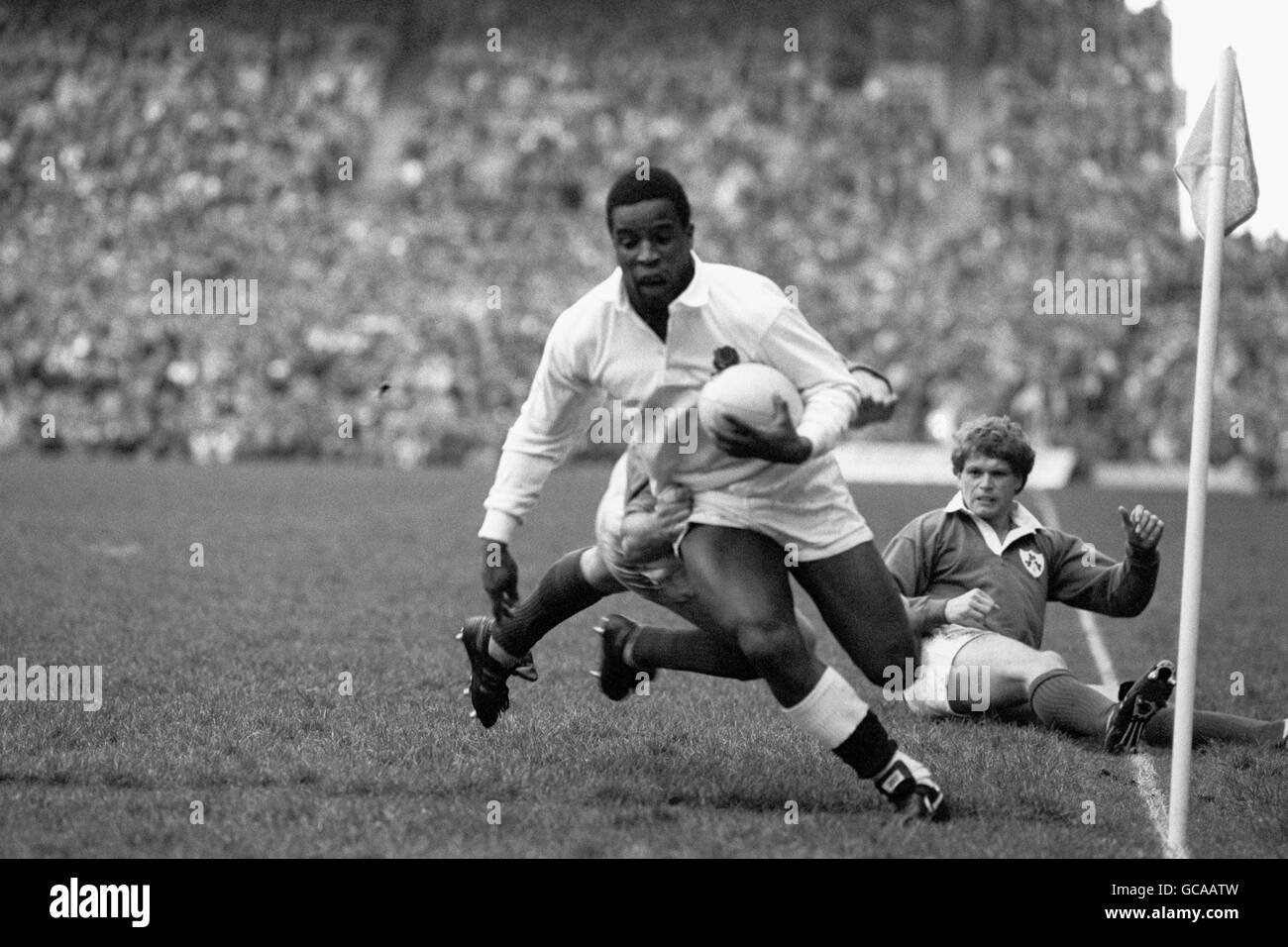England's Chris Oti goes over for one of his three tries of the ...