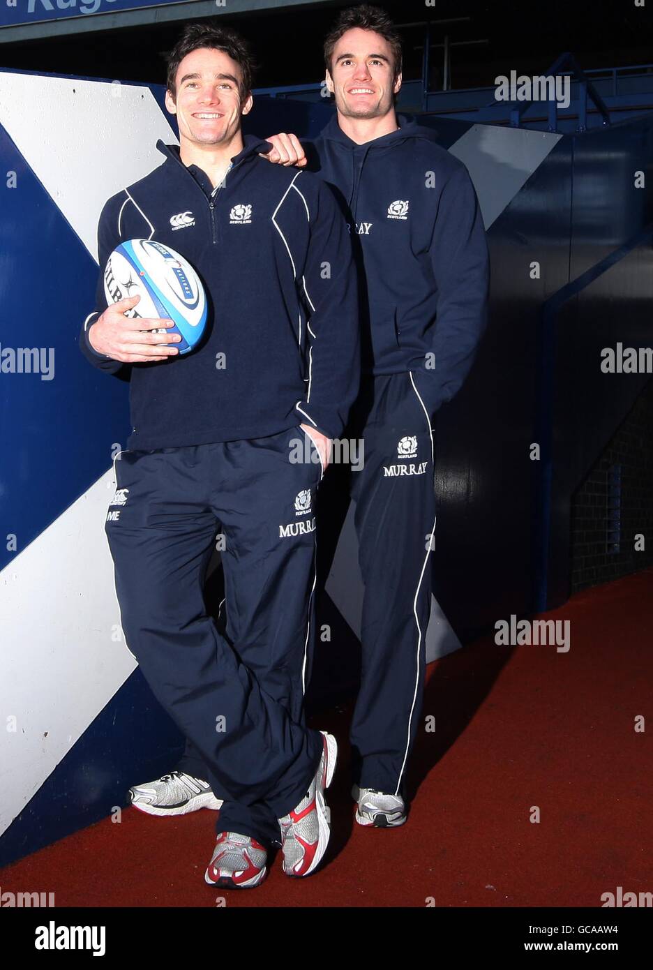 Scotland's Max (left) and Thom Evans during the team announcement at ...