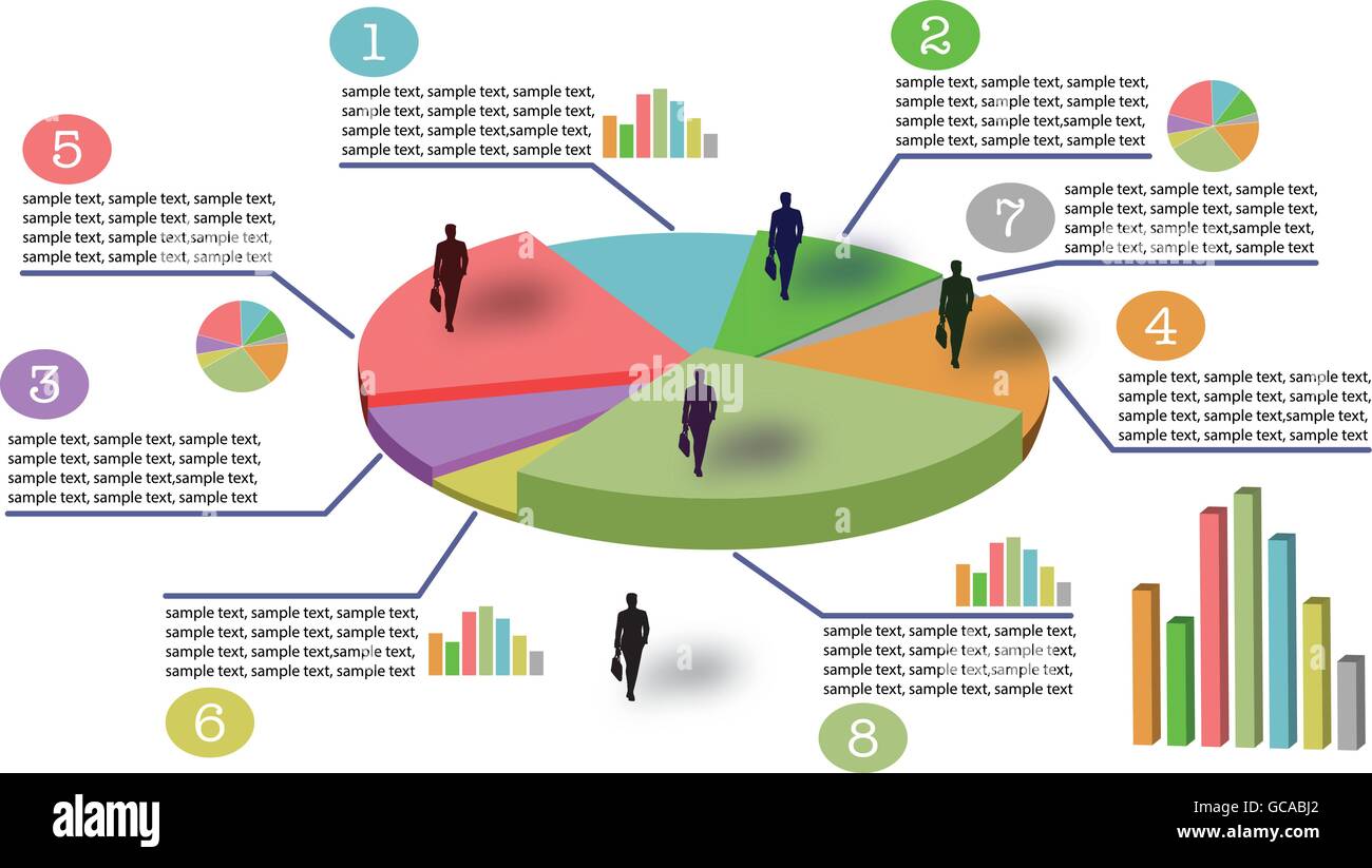 Abstract pie chart graphic for business design, infographics, reports ...