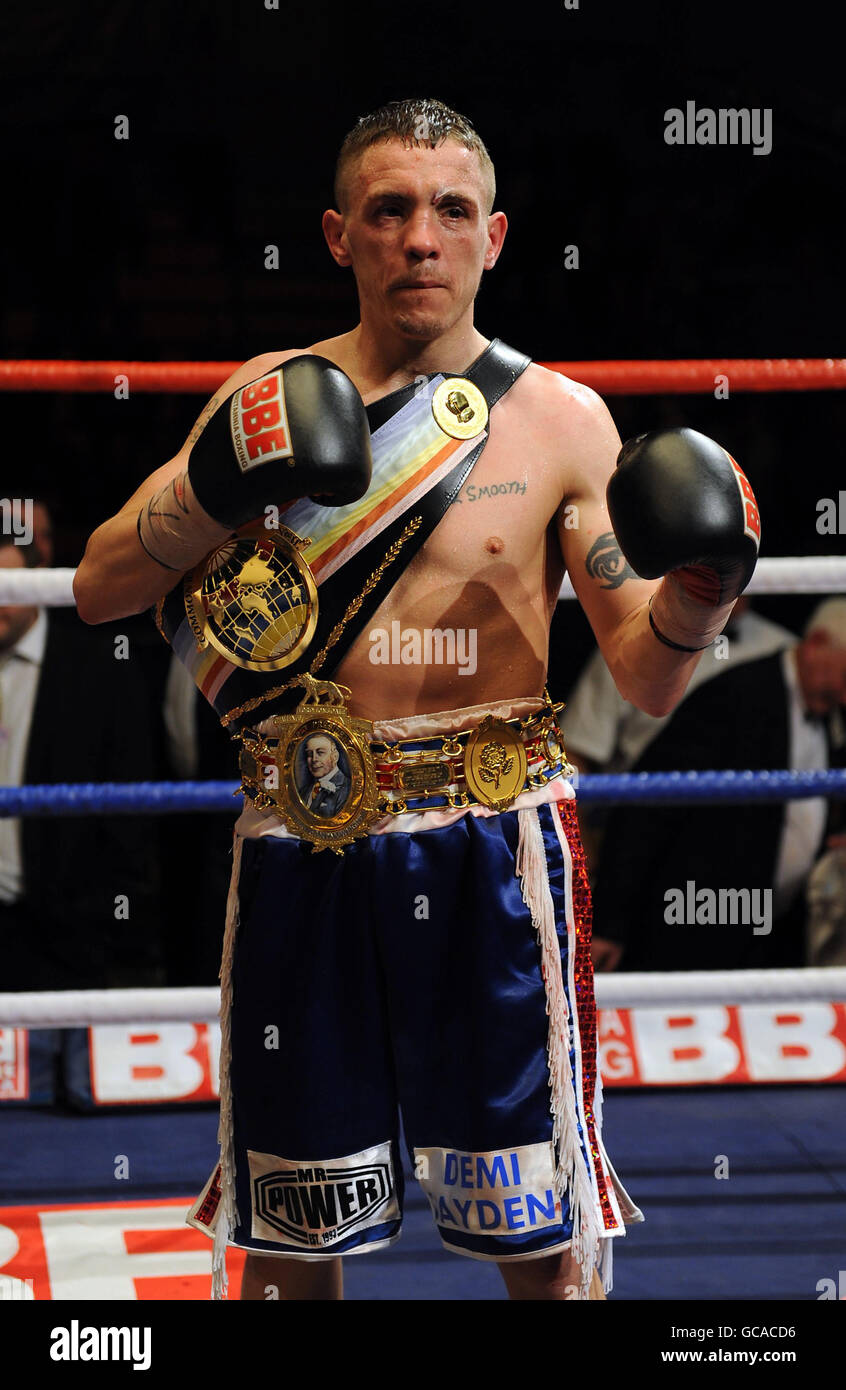Jason Booth celebrates beating Matthew Marsh during the BBBofC British ...