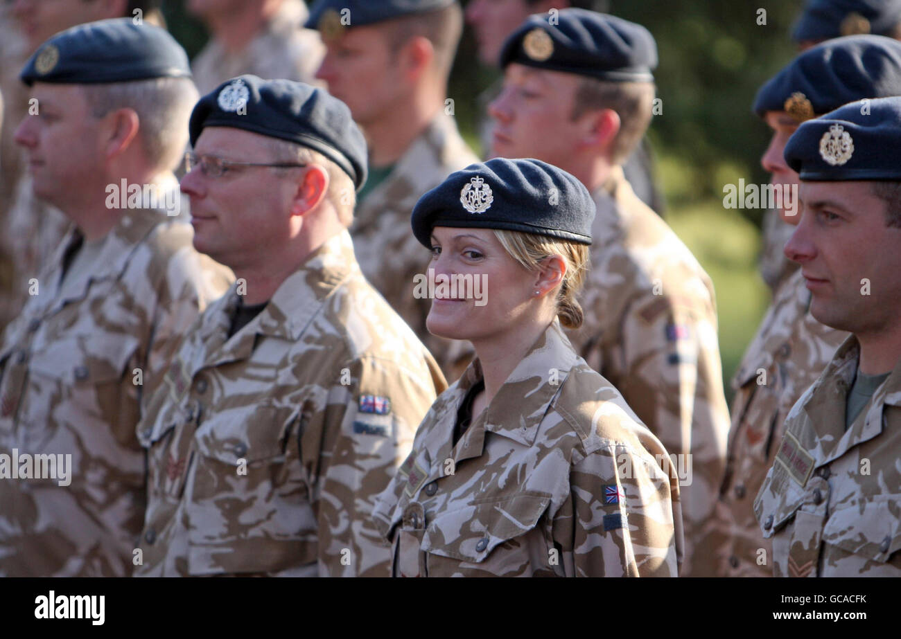 Corporal Victoria Rayner from 27 Squadron of the RAF Regiment smiles as ...