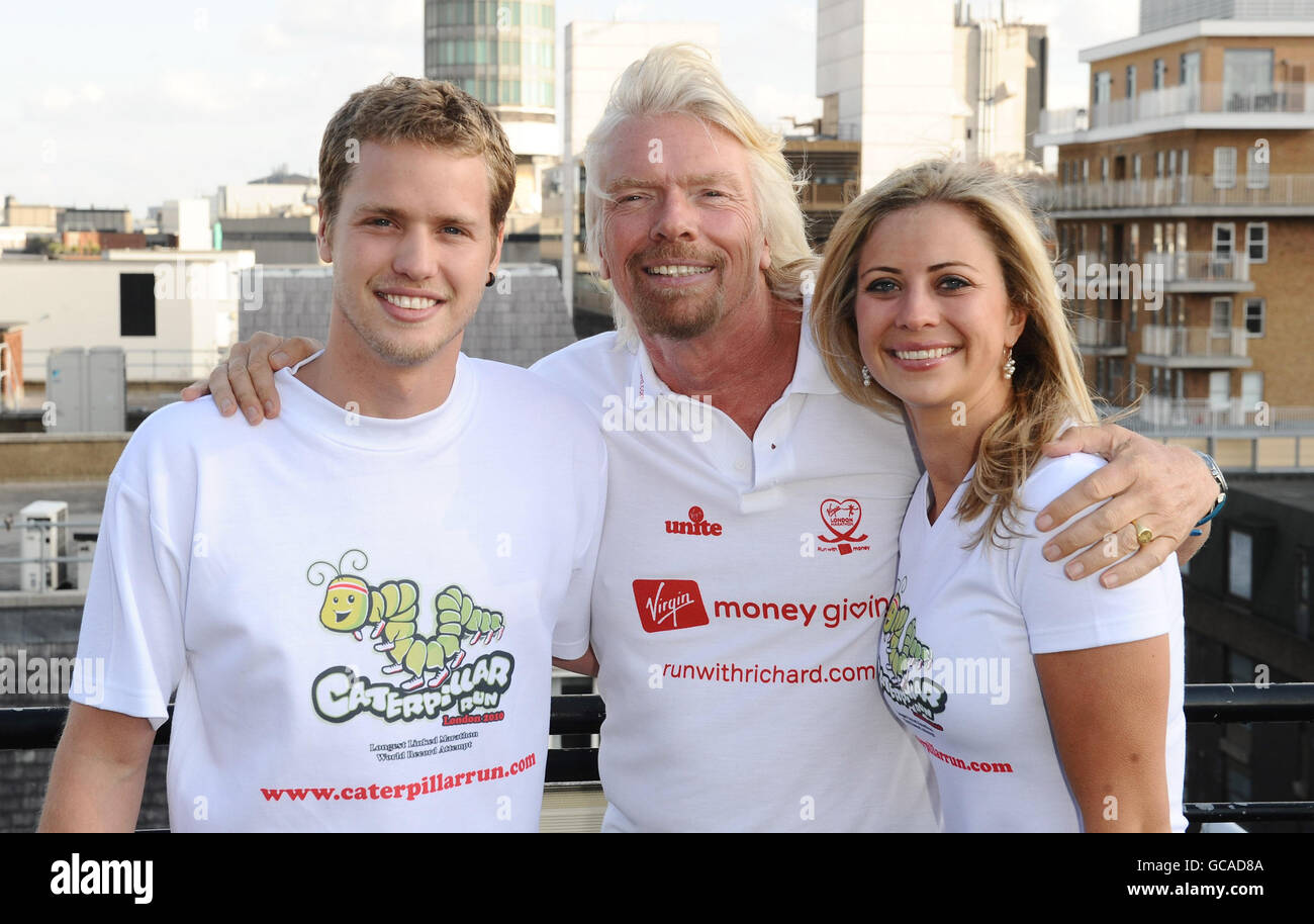 Holly and Sam Branson with their father Richard Branson during a ...