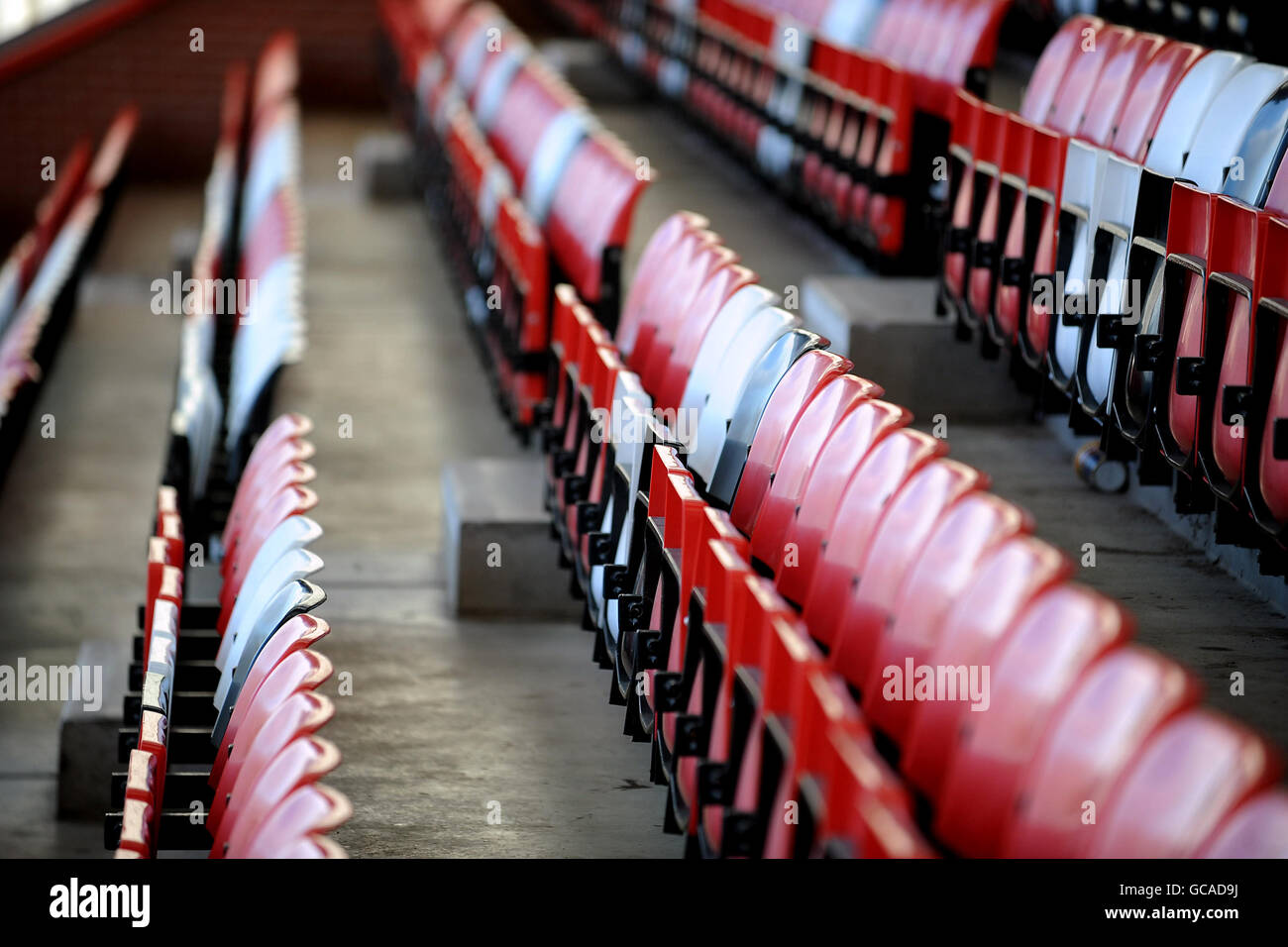 A view of empty seats at the fitness first stadium hi-res stock ...