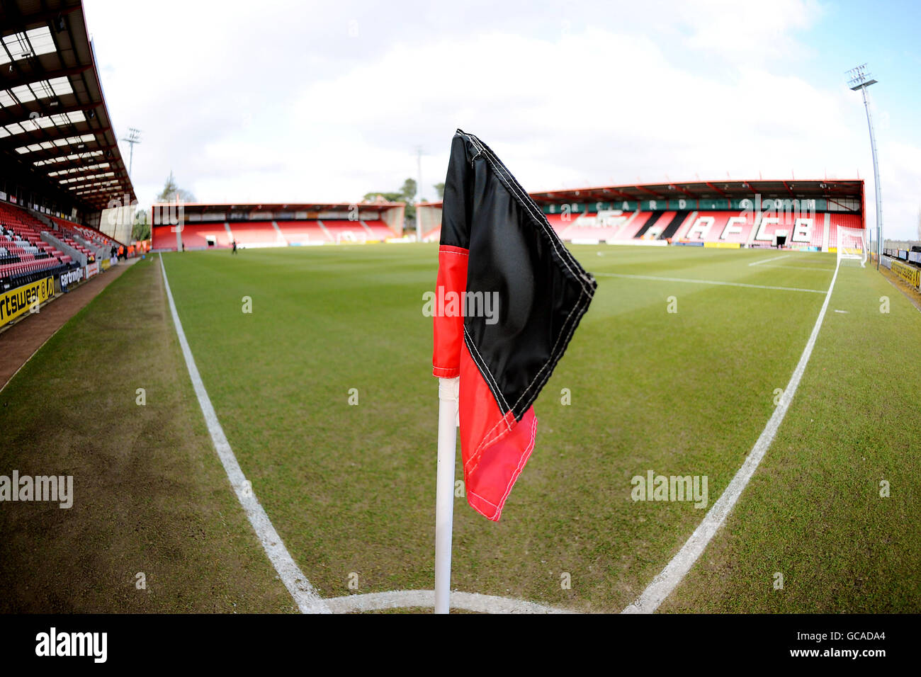 A view of the corner flag at the Fitness First Stadium Stock Photo - Alamy