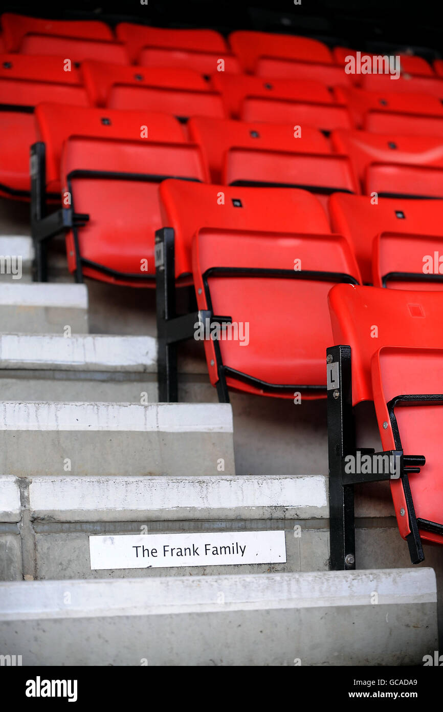 A view of empty seats at the fitness first stadium hi-res stock ...