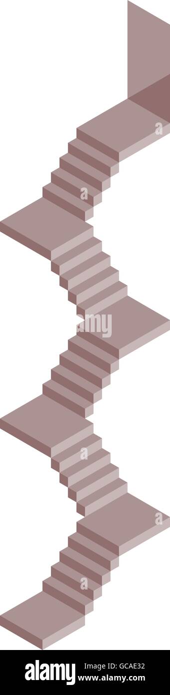 Isometric stairs in grey, isolated vector in 3d-view Stock Vector Image ...