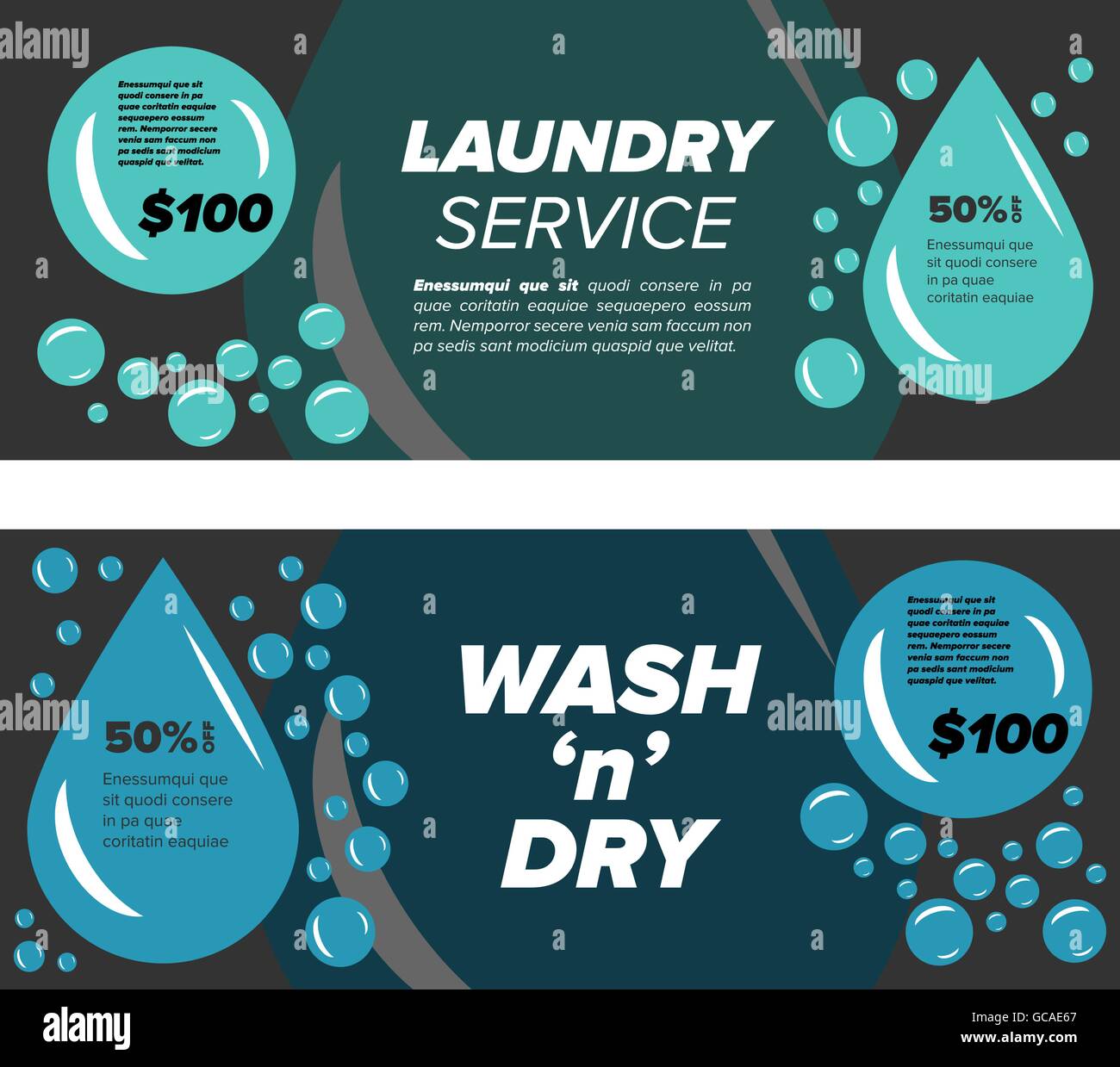 Laundry service banners Stock Vector Image & Art - Alamy