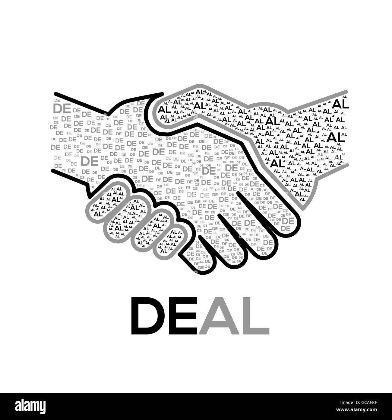 Shape of handshake formed by letter of deal Stock Vector Image & Art ...
