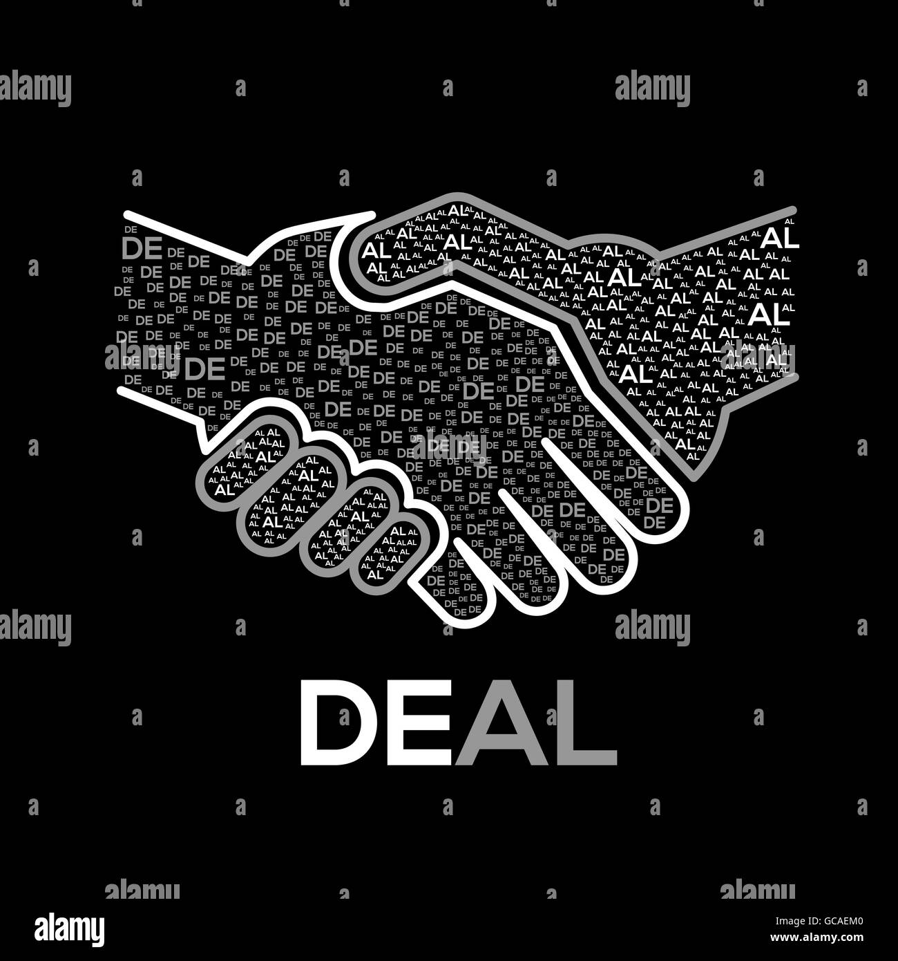 Shape of handshake formed by letter of deal Stock Vector Image & Art ...