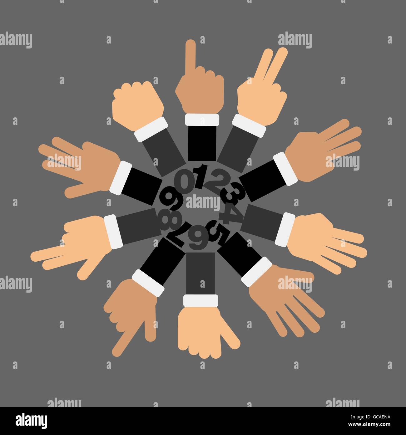 Hand gesture finger eight palm hi-res stock photography and images - Alamy