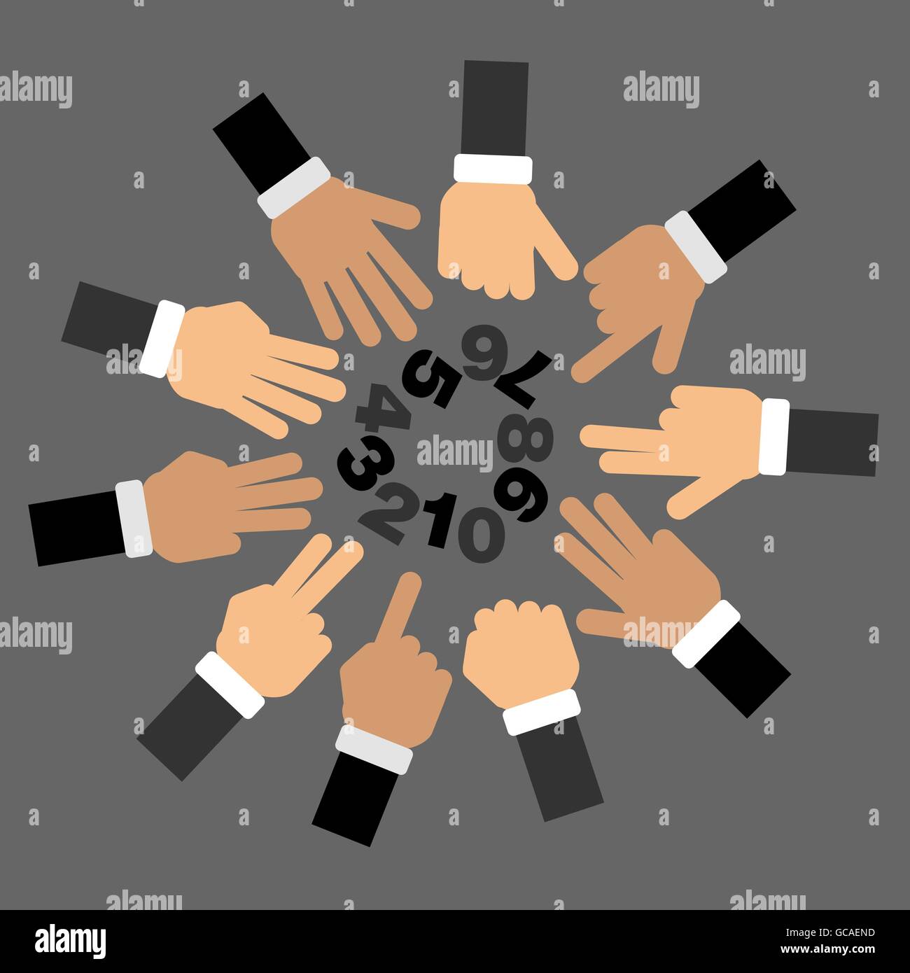 Set of fingers showing number one to zero Stock Vector Image & Art - Alamy