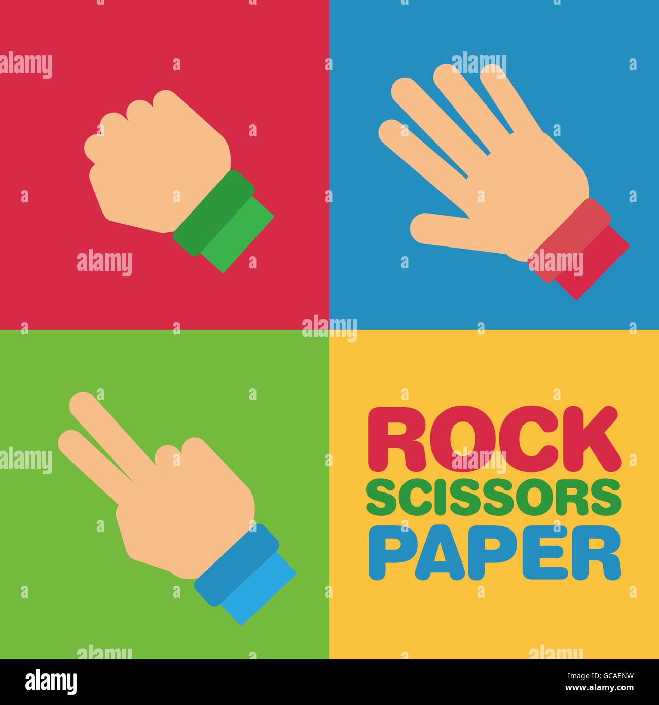 Set of hands with gesture of rock, scissors and paper Stock Vector ...