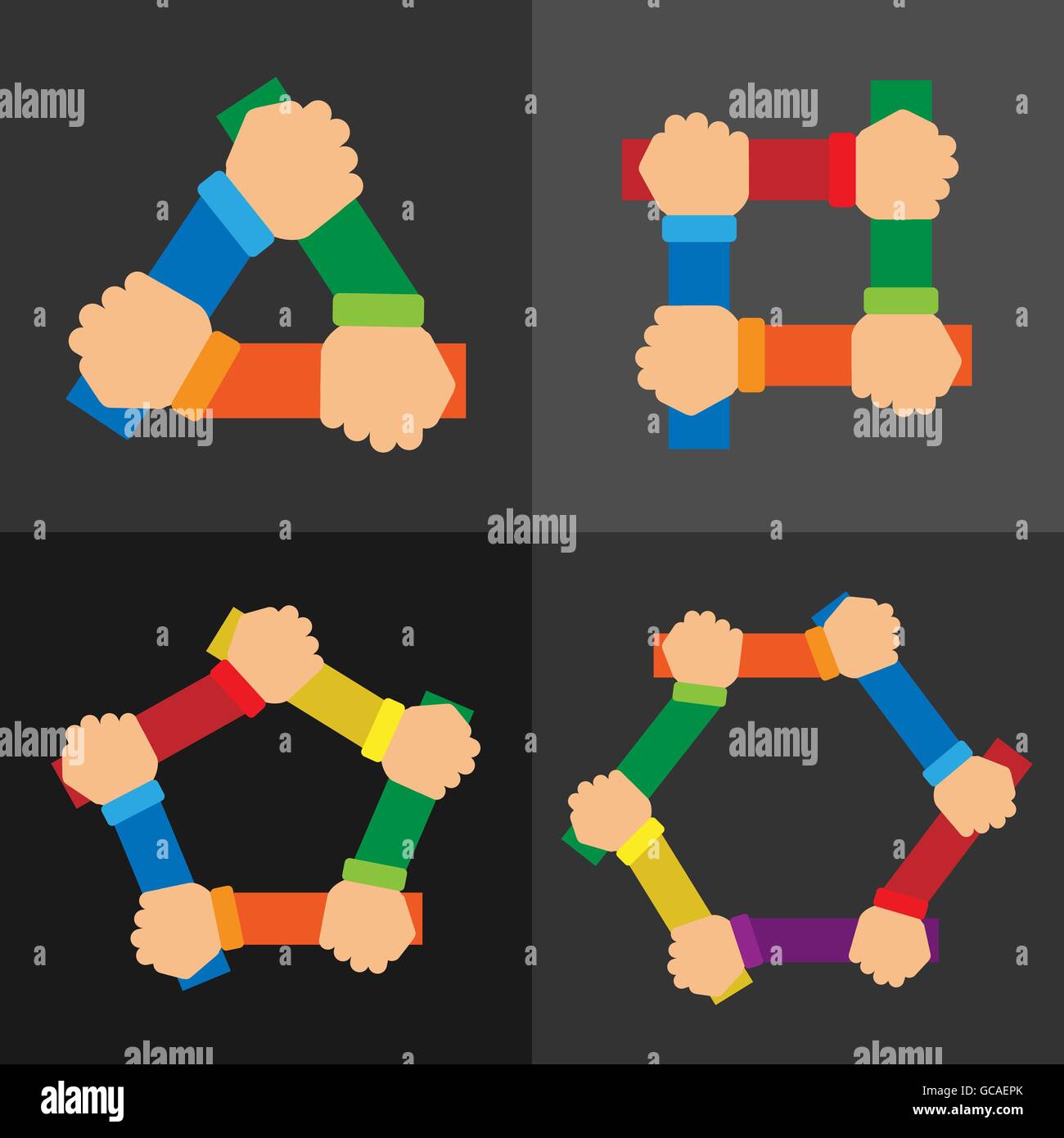 People group stack hands Stock Vector Images - Alamy