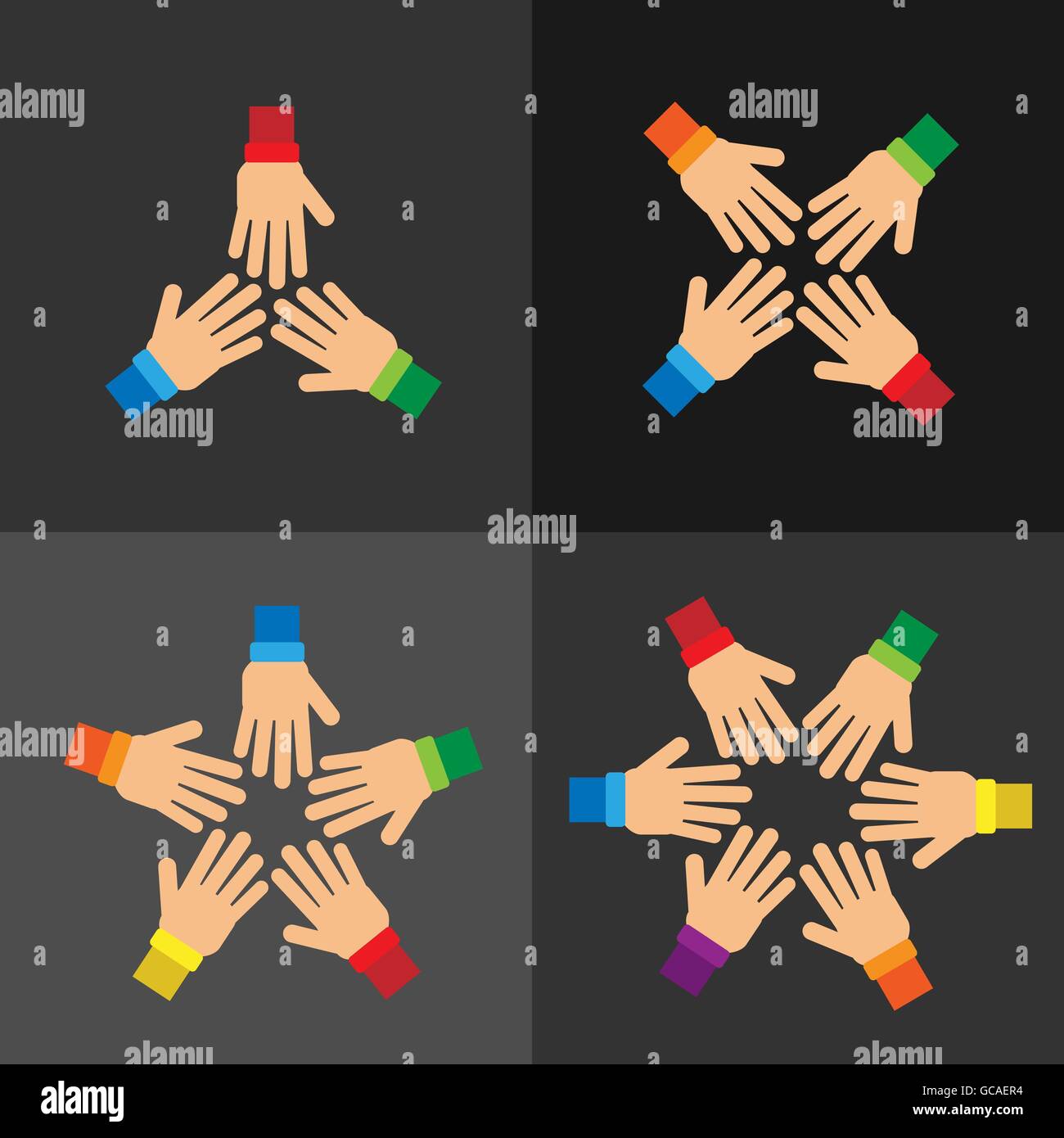 People group stack hands Stock Vector Images - Alamy