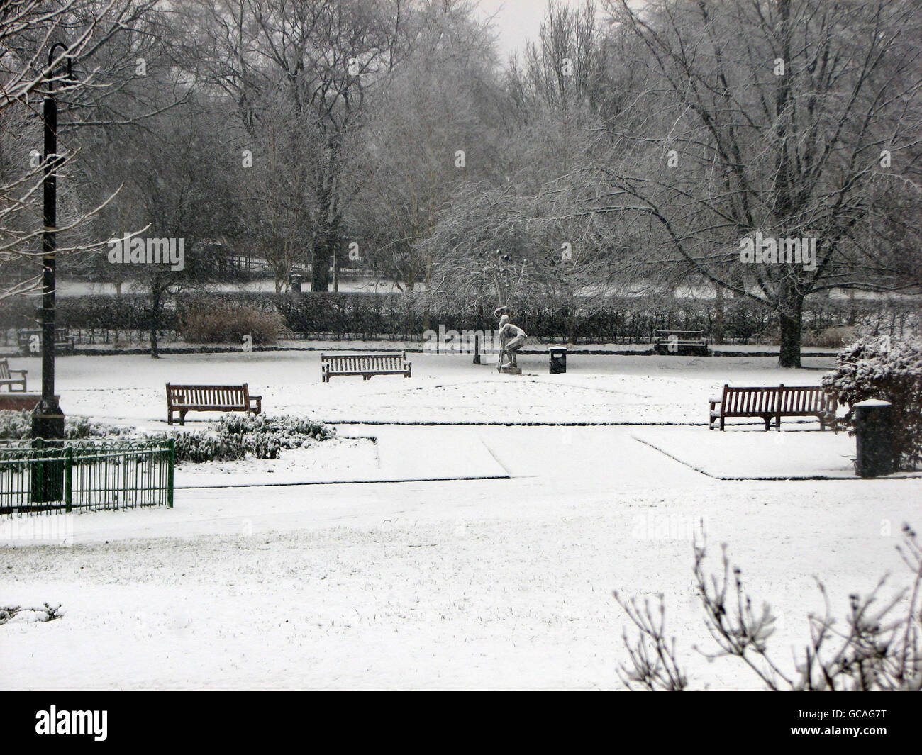 Winter weather Feb18th. A view of the scene in Rugby, Warwickshire ...