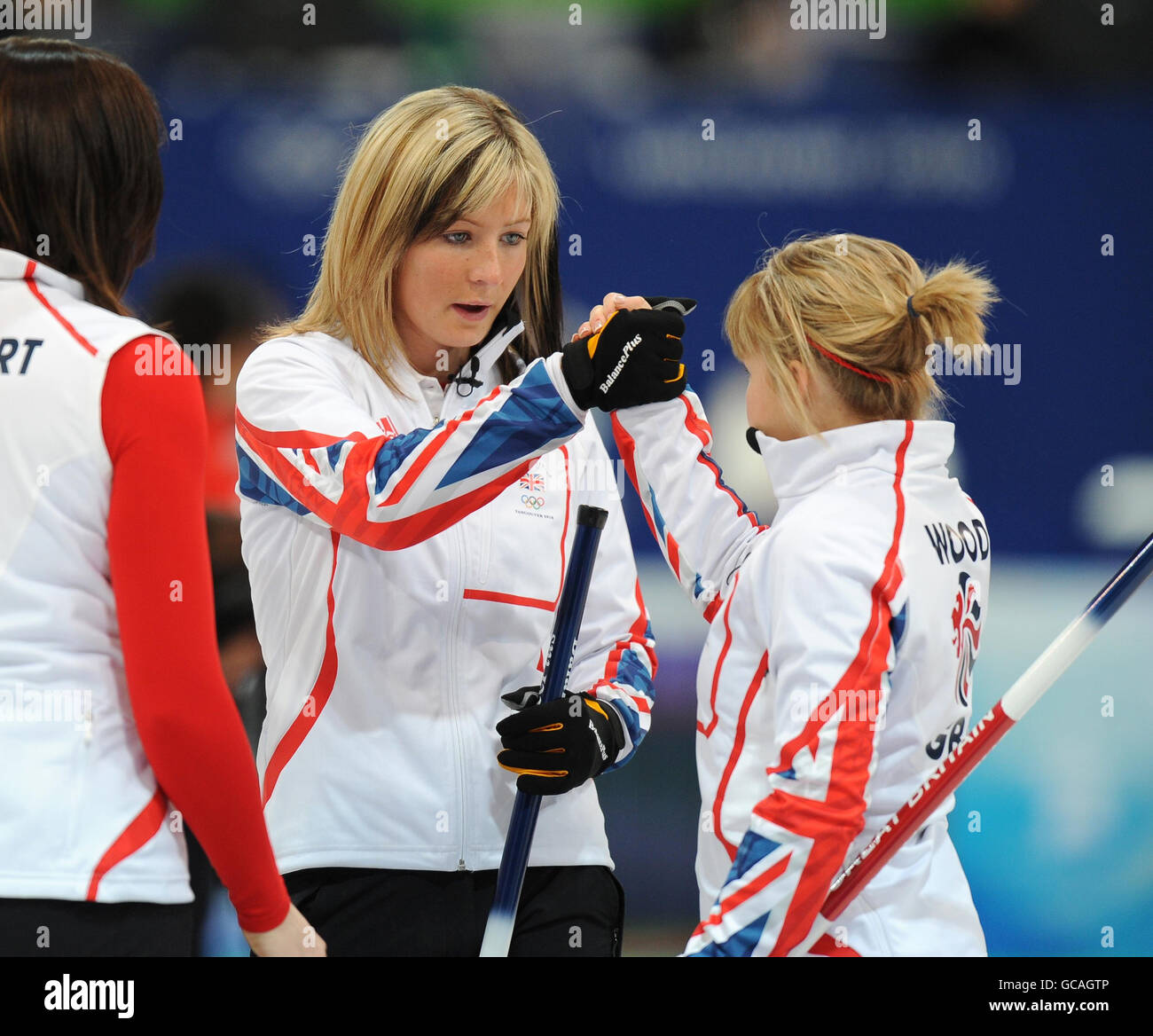 Great Britain's Eve Muirhead (left) and Kelly Wood before their Womens ...