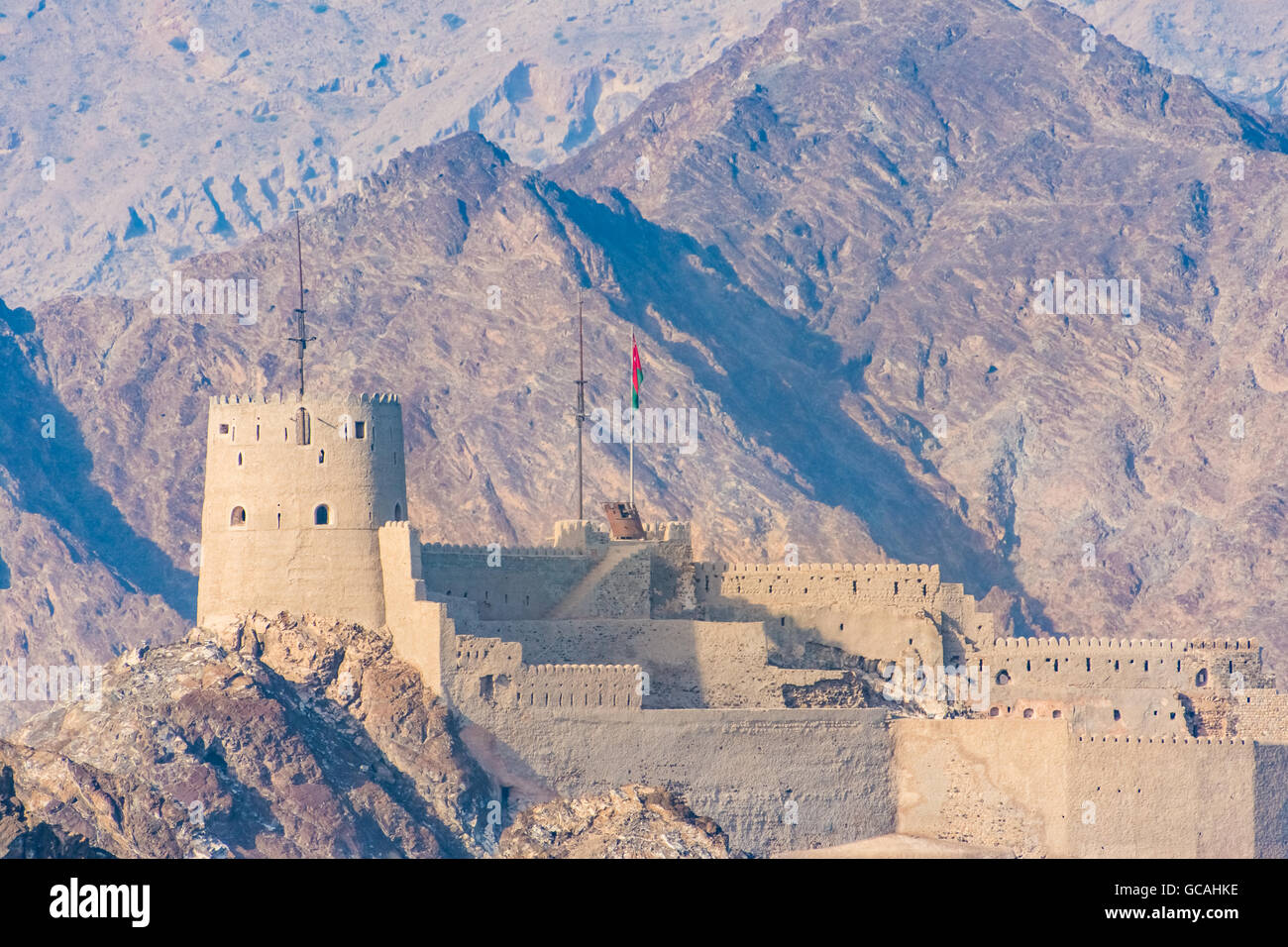 Views of the fort of Mutrah from the Watch Tower, Muscat, Sultanate of ...