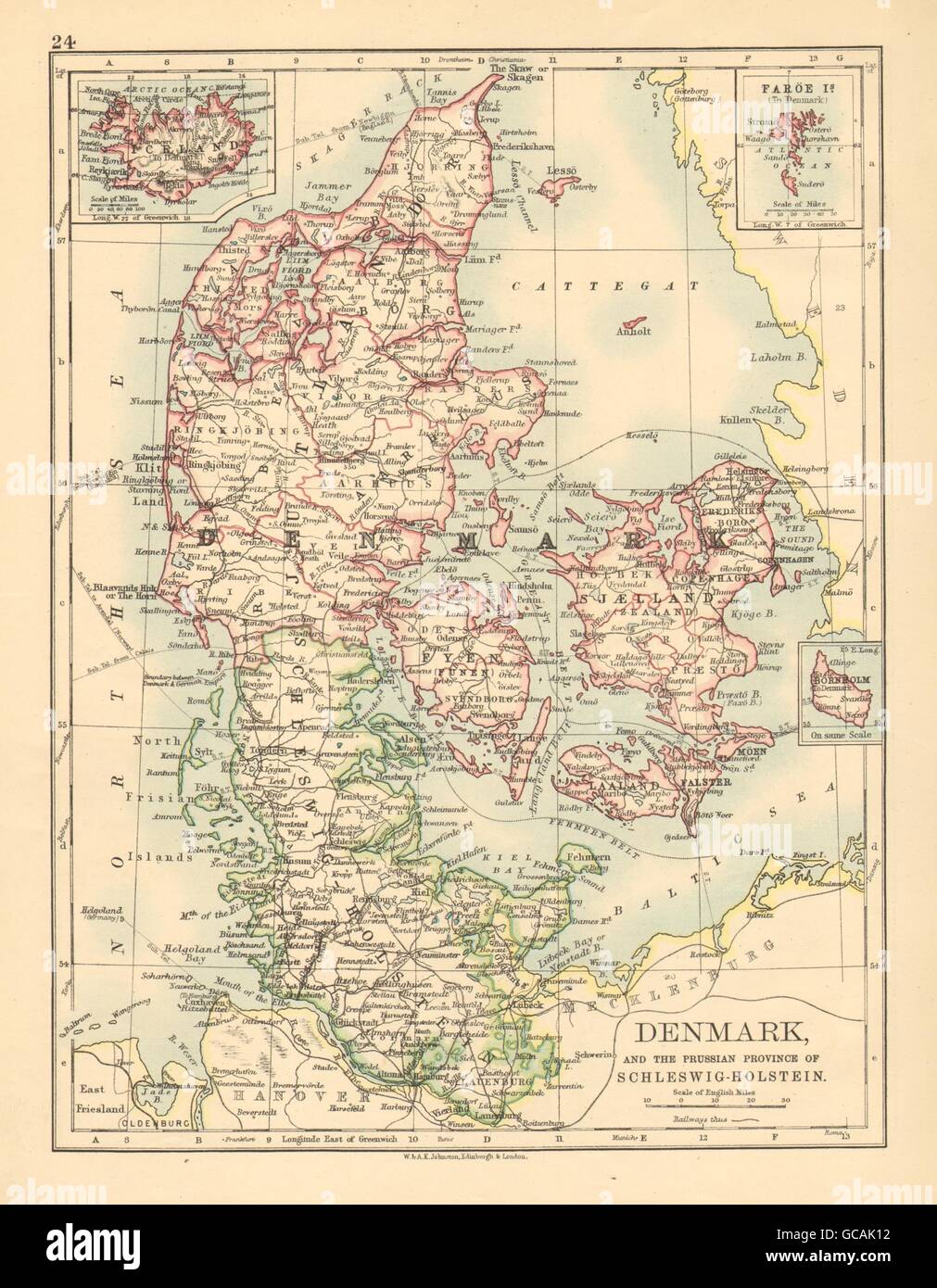 DENMARK SLESVIG-HOLSTEN. Prussian Schleswig-Holstein. JOHNSTON, 1897 ...