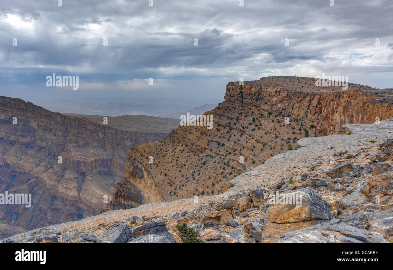 Wadi Ghul (or Ghul), Oman's Grand Canyon, near the top of the Jebel ...
