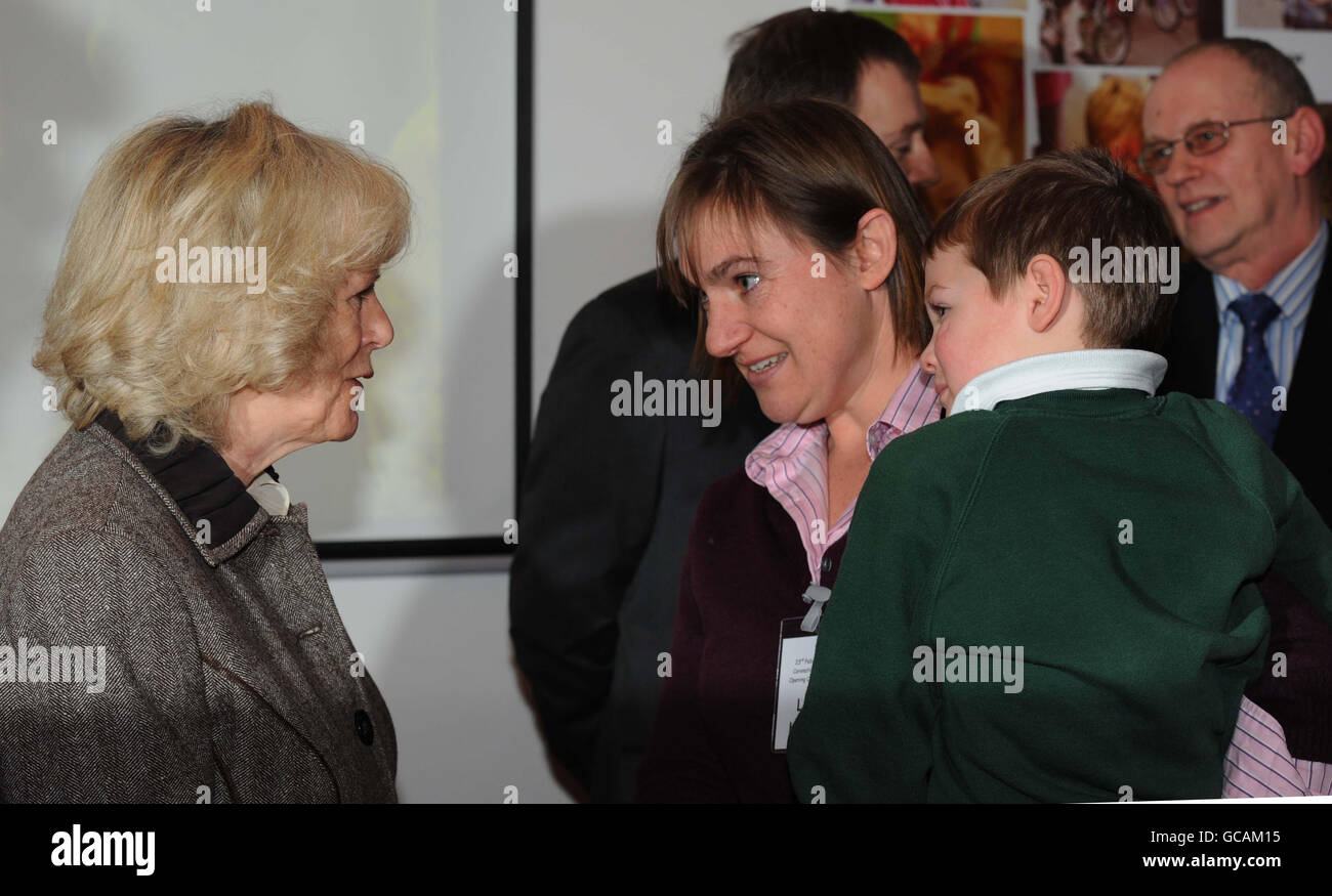 The Duchess of Cornwall meets Crofton Keyes, 4, and his mother Lou ...