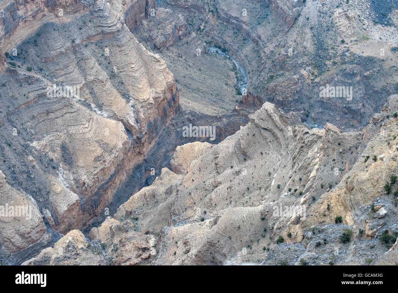 Wadi Ghul (or Ghul), Oman's Grand Canyon, near the top of the Jebel ...