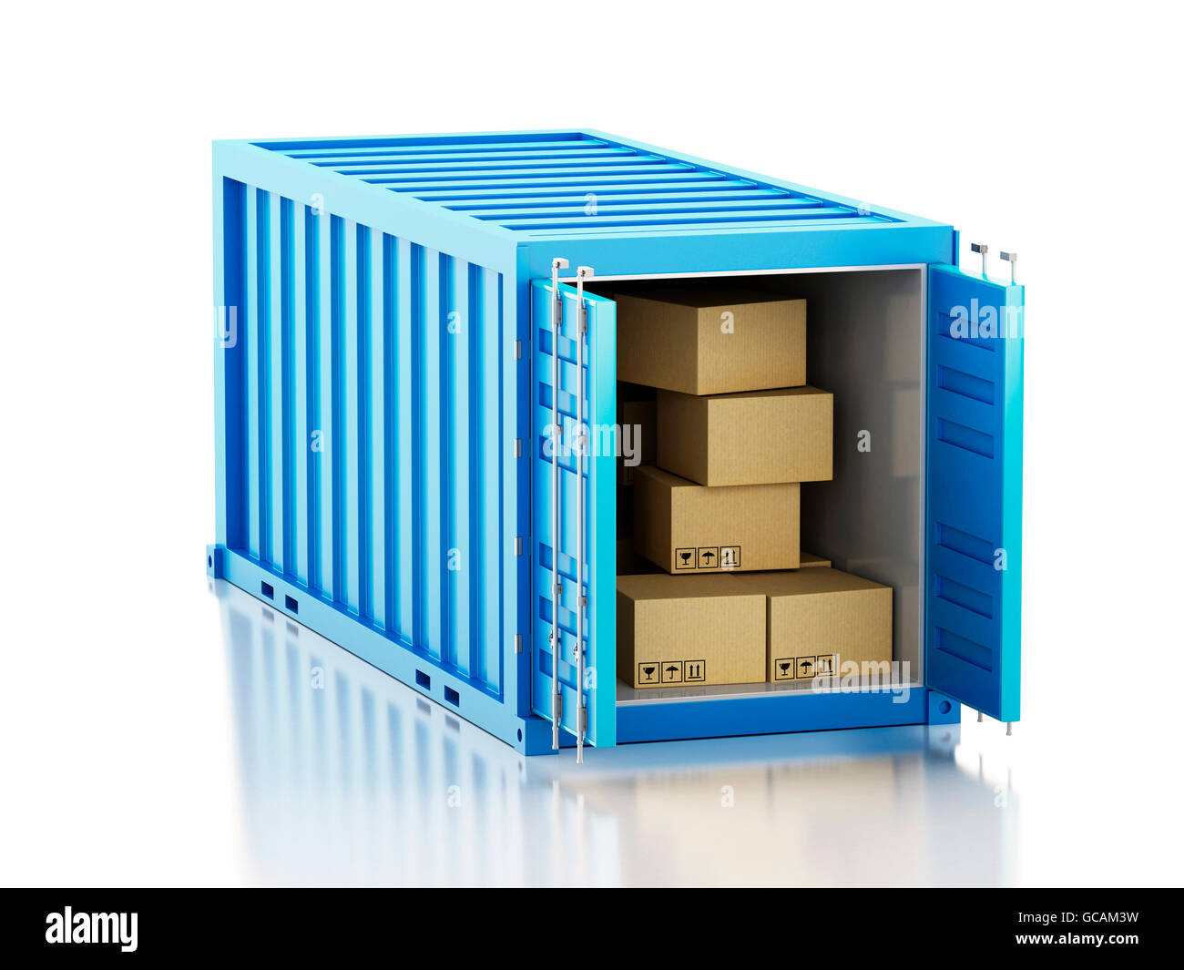 Render red shipping container open hi-res stock photography and images ...