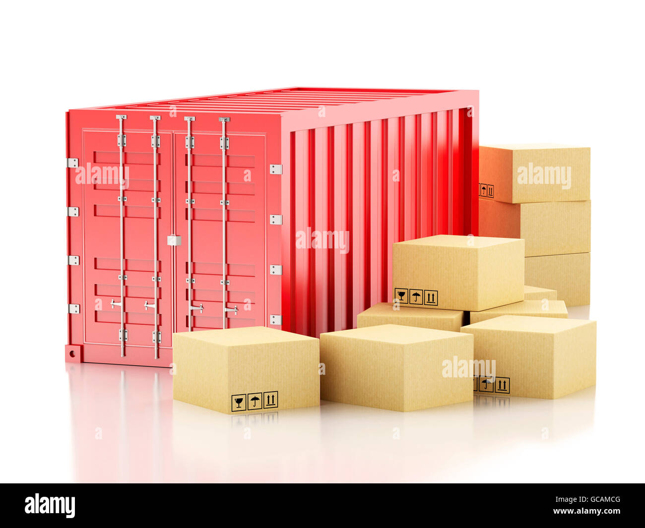 Render red shipping container open hi-res stock photography and images ...