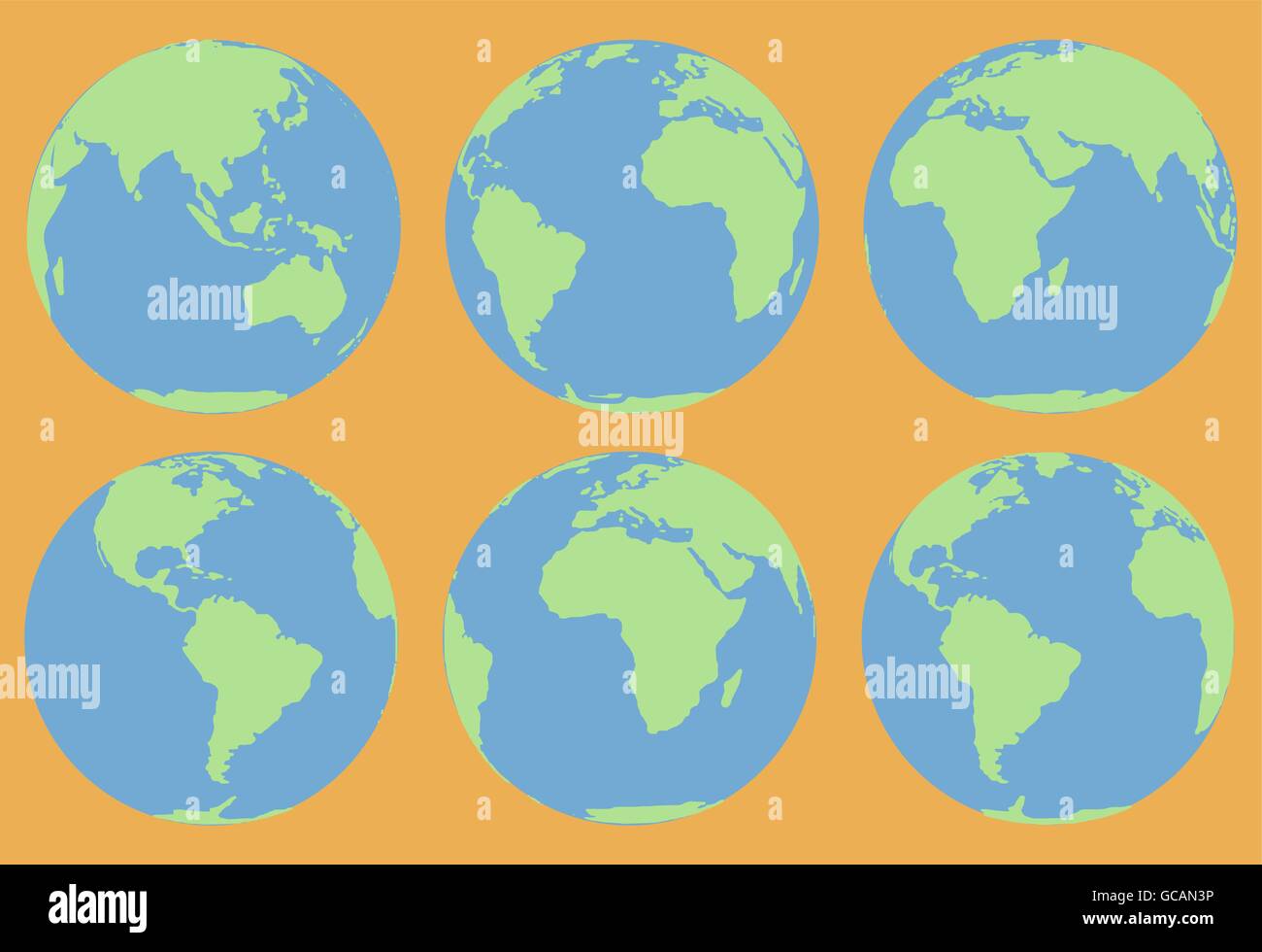 Globe earth vector icons on orange background Stock Vector Image & Art ...