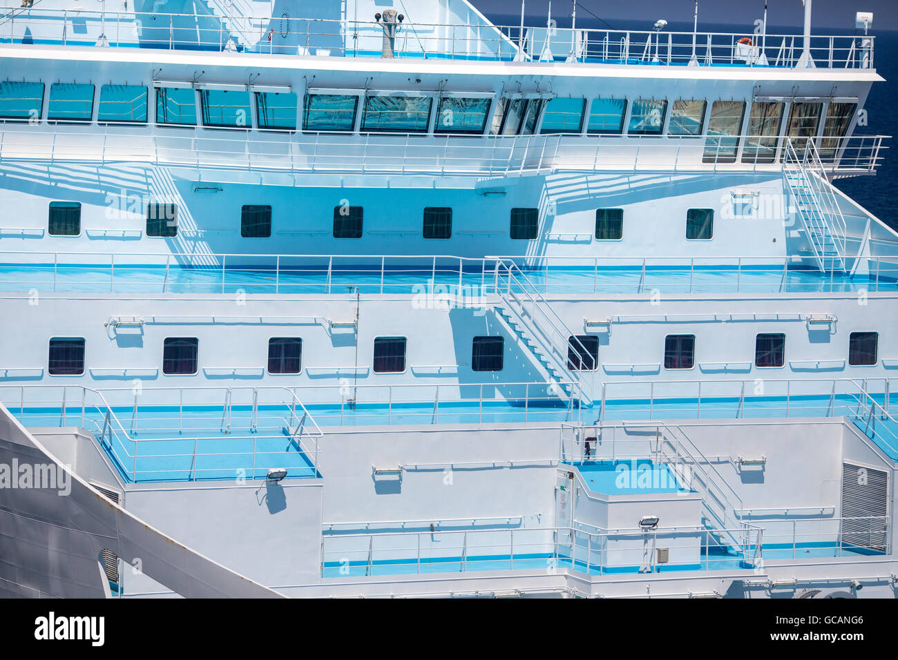 Cruise ship deck view Stock Photo - Alamy