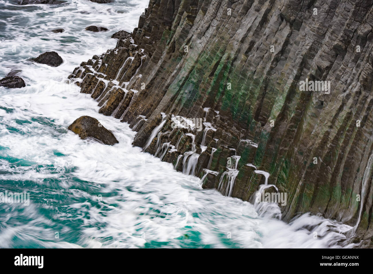 Gatklettur cliff formed by hexagonal basalt columns of volcanic origin ... Gatklettur cliff formed by hexagonal basalt columns of volcanic origin ...