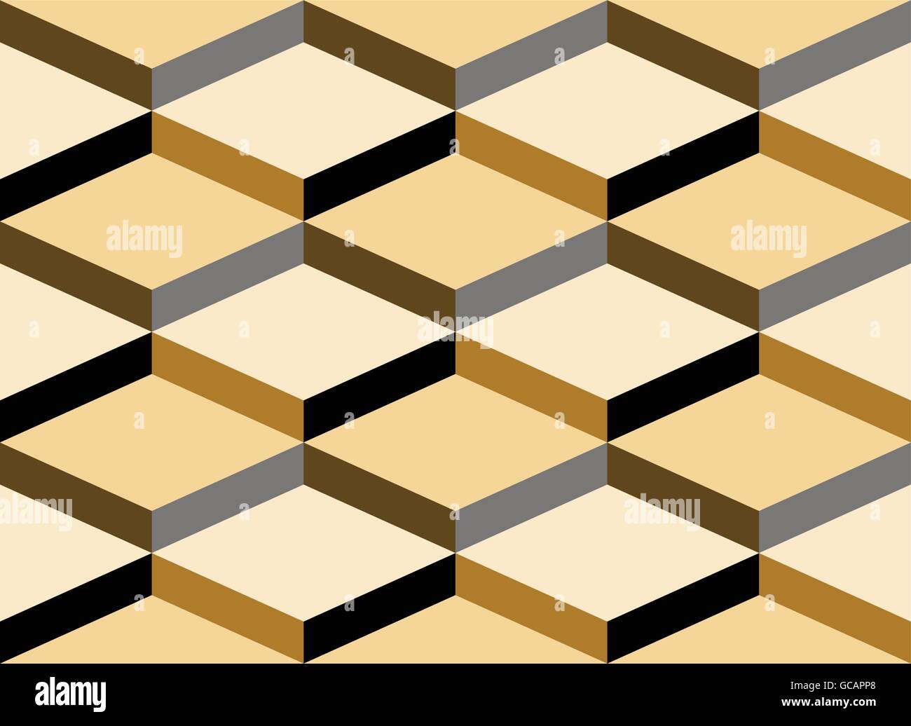 3D geometric seamless pattern made of stacked cubes. Vector ...