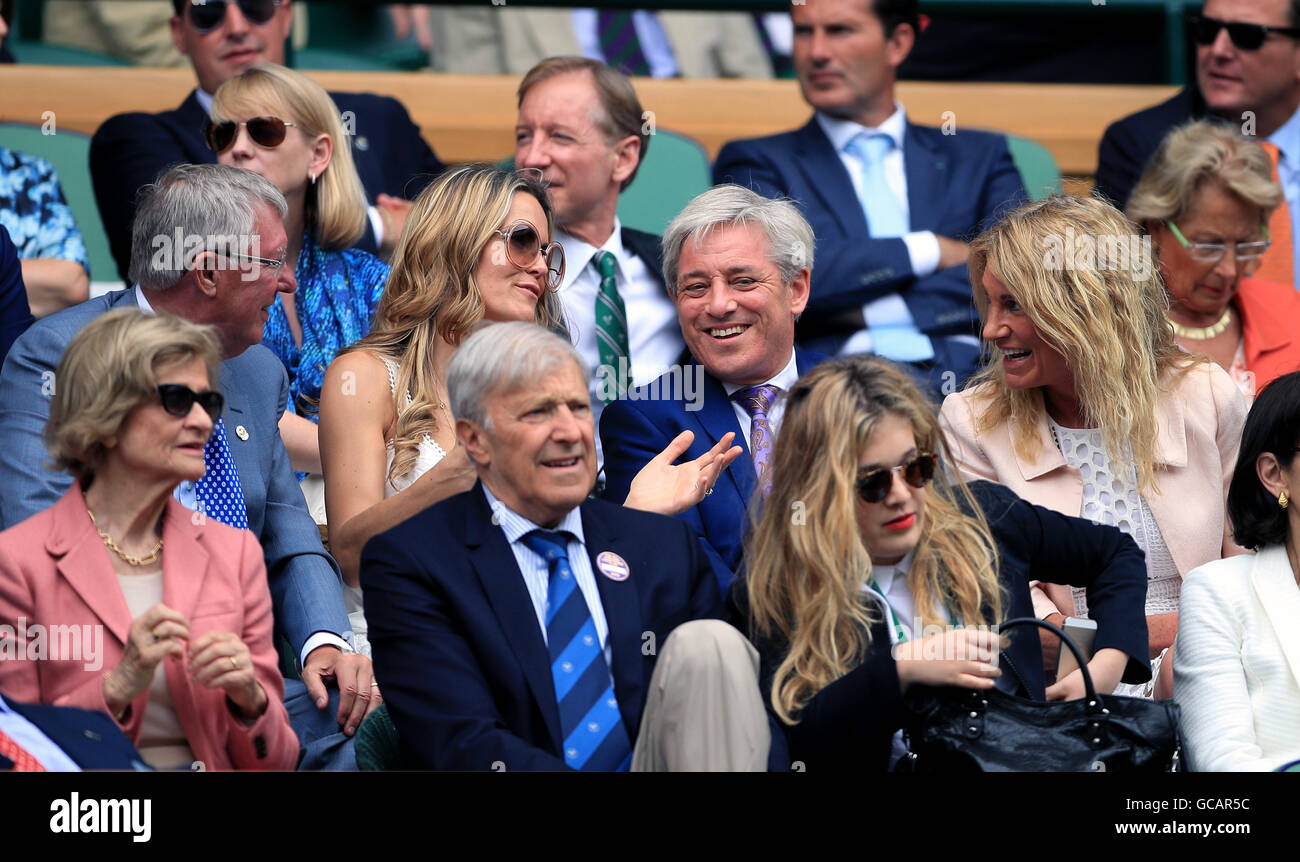 Sir Alex Ferguson and Fiona Ferguson speak with John and Sally Bercow ...