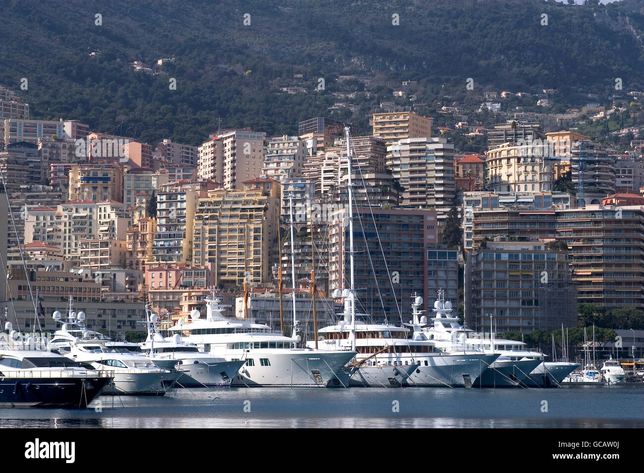 yachts moored in the port of Monaco Stock Photo - Alamy