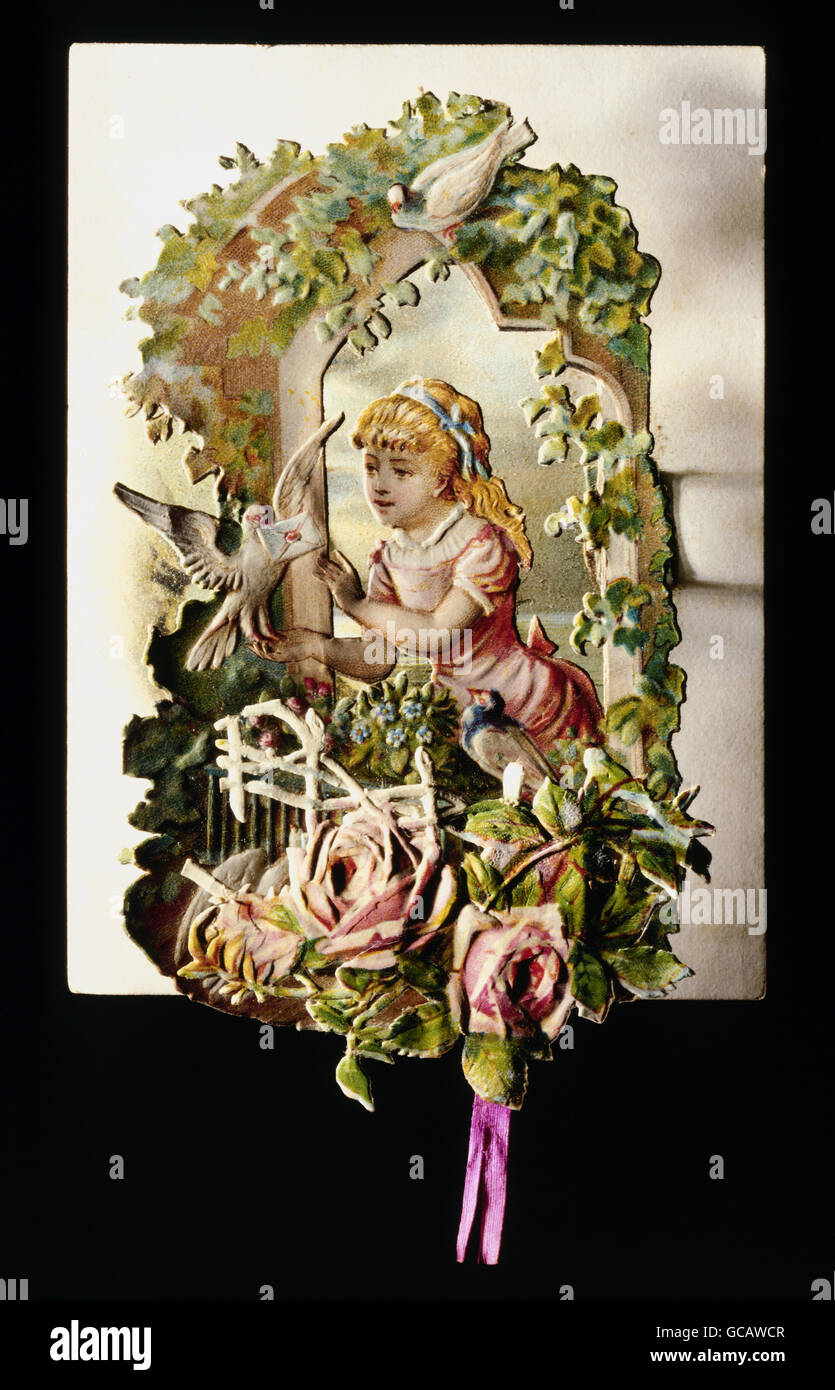 fine arts, paper, greeting cards, punched folding card, colour ...