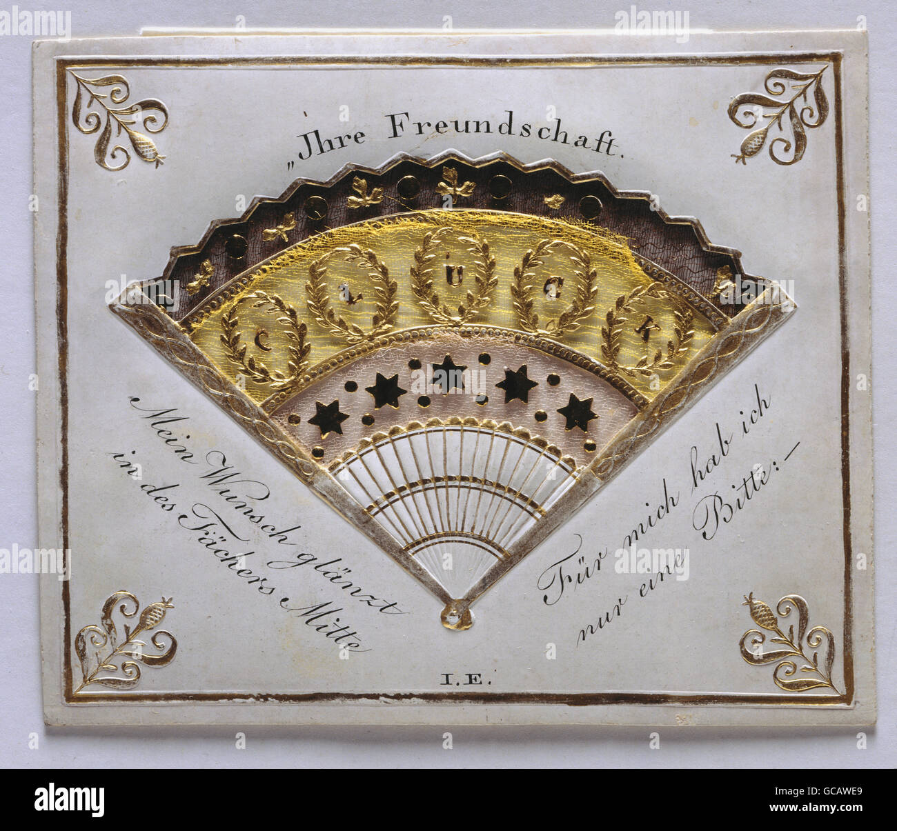 fine arts, paper, greeting cards, punched and embrossed card, colour ...