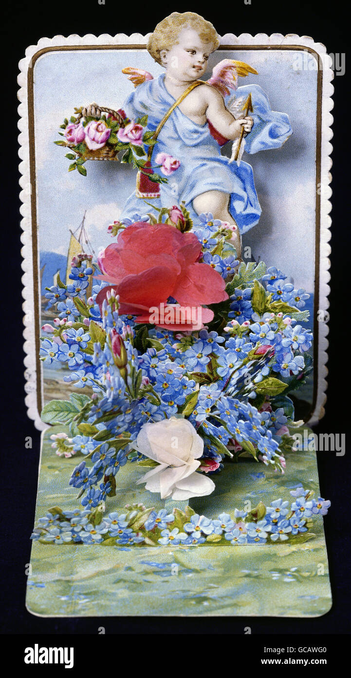 fine arts, paper, greeting cards, colour lithograph, late 19th century ...