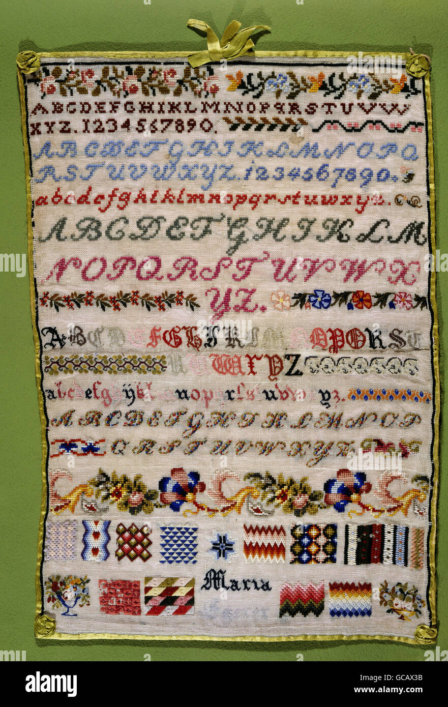 Embroidery alphabet hi-res stock photography and images - Alamy