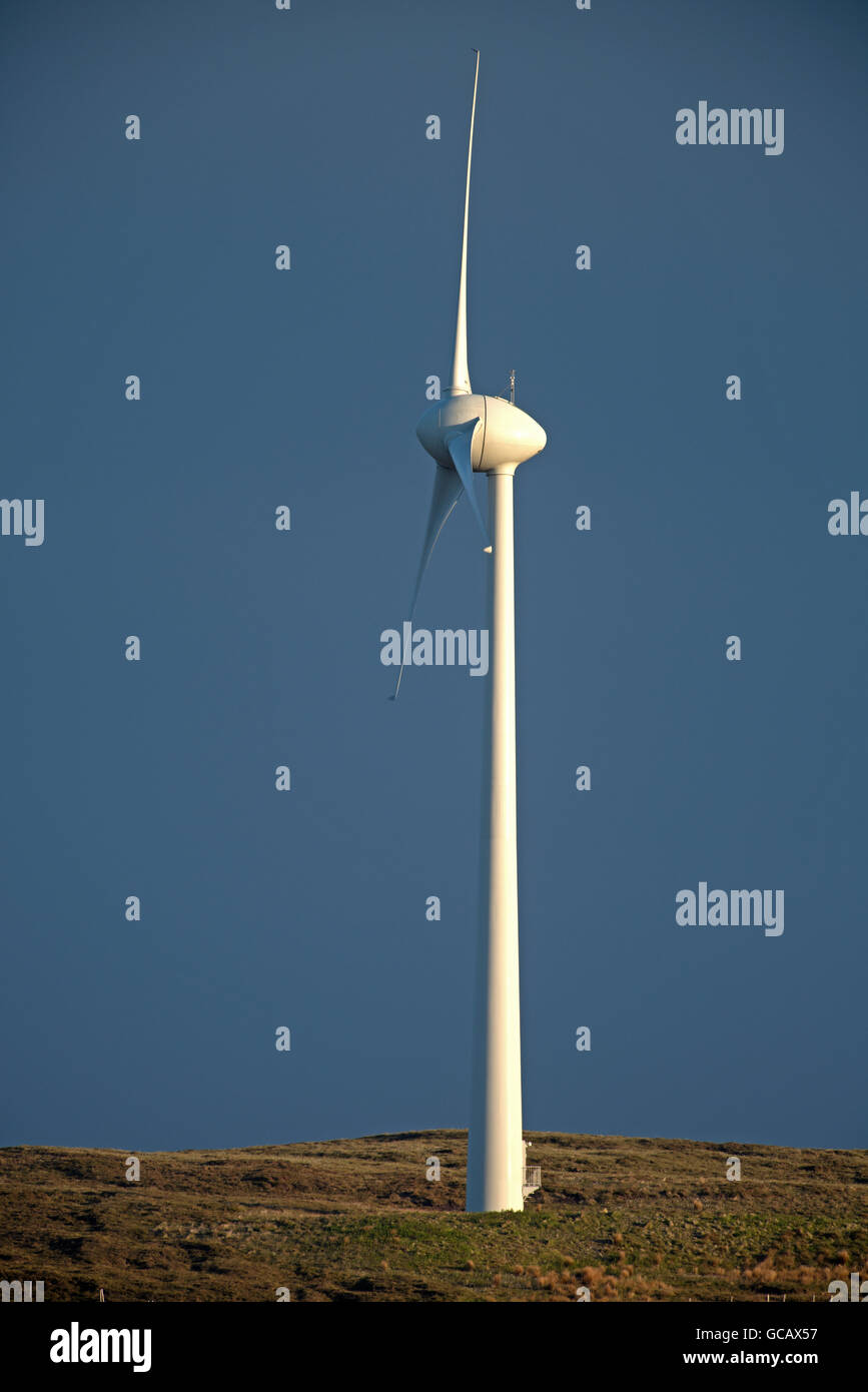 Lone wind turbine on the Orkney Isles providing electricity to the ...