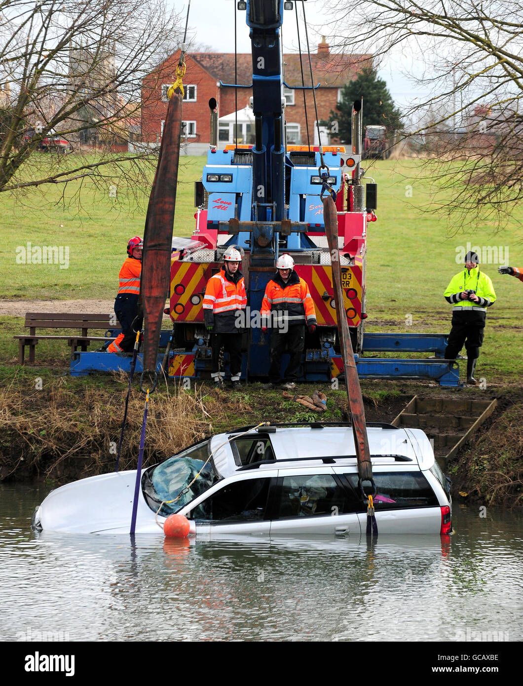 Car plunges into river in Worcestershire Stock Photo - Alamy