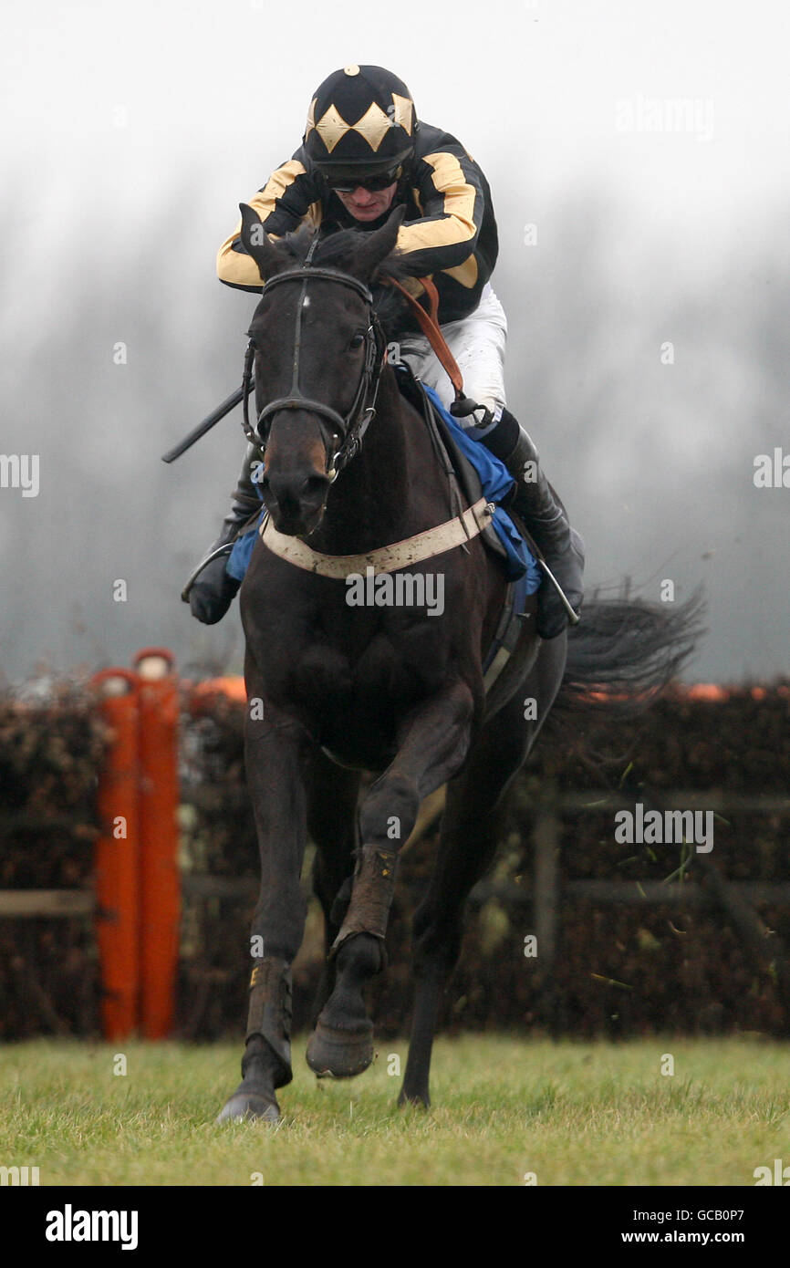 Jockey Andrew Glassonbury on Action Impact during the Huntingdon ...