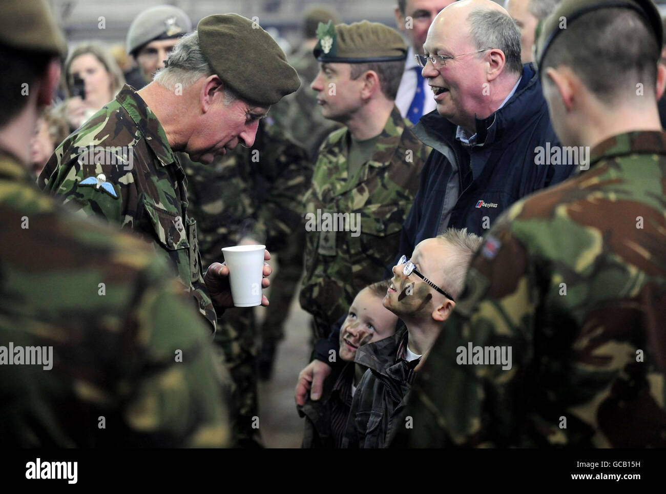 The Prince of Wales meets soldiers and their families of the Royal ...