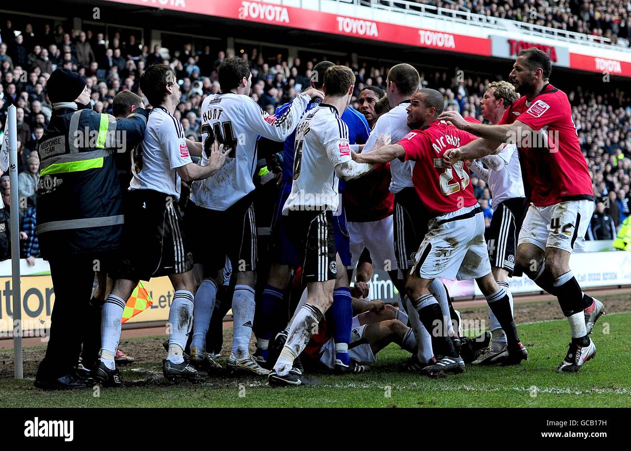 Tempers flare between Swansea City and Derby County as Swansea City's ...