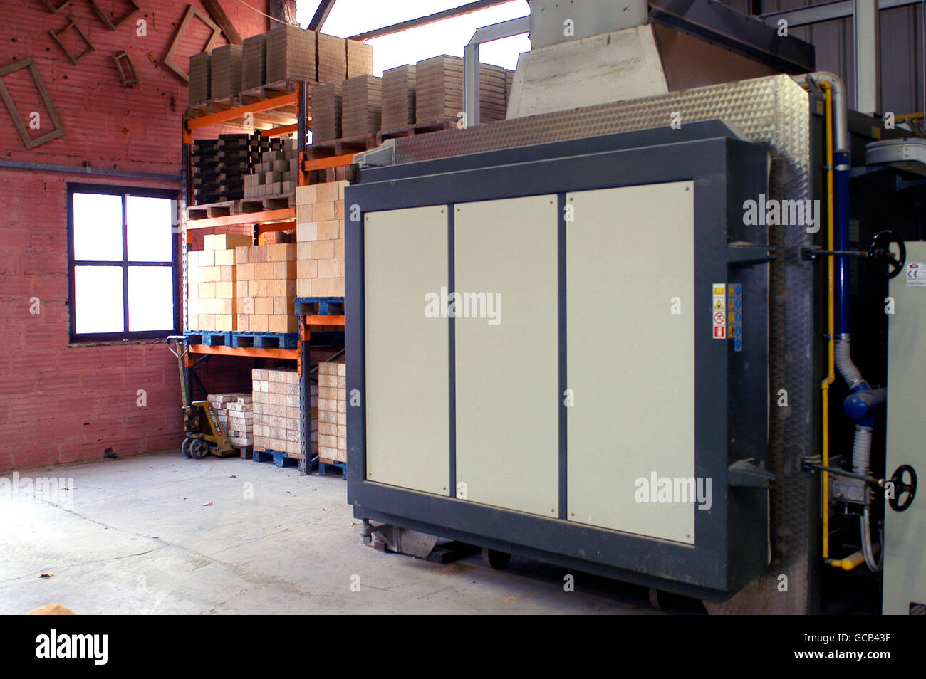 Inside a brick factory with high temperature oven Stock Photo - Alamy